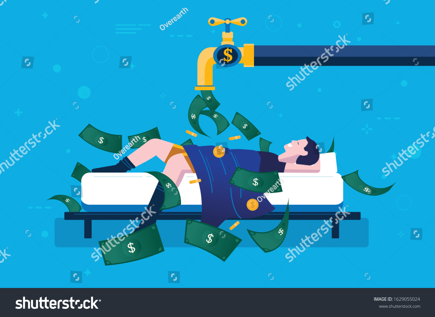 Passive Income Financial Freedom Man Lying Stock Vector (Royalty Free ... Passive Income Financial Freedom Man Lying Stock Vector (Royalty Free ...