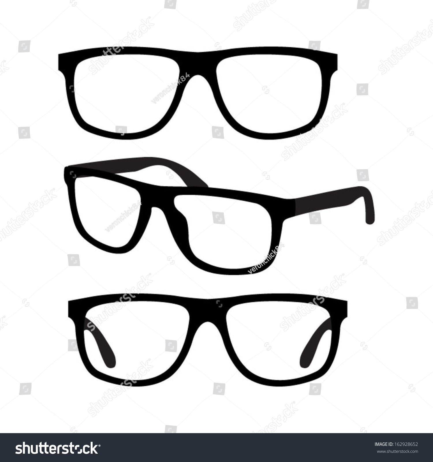 Glasses Vector Set Stock Vector Royalty Free 162928652 Shutterstock