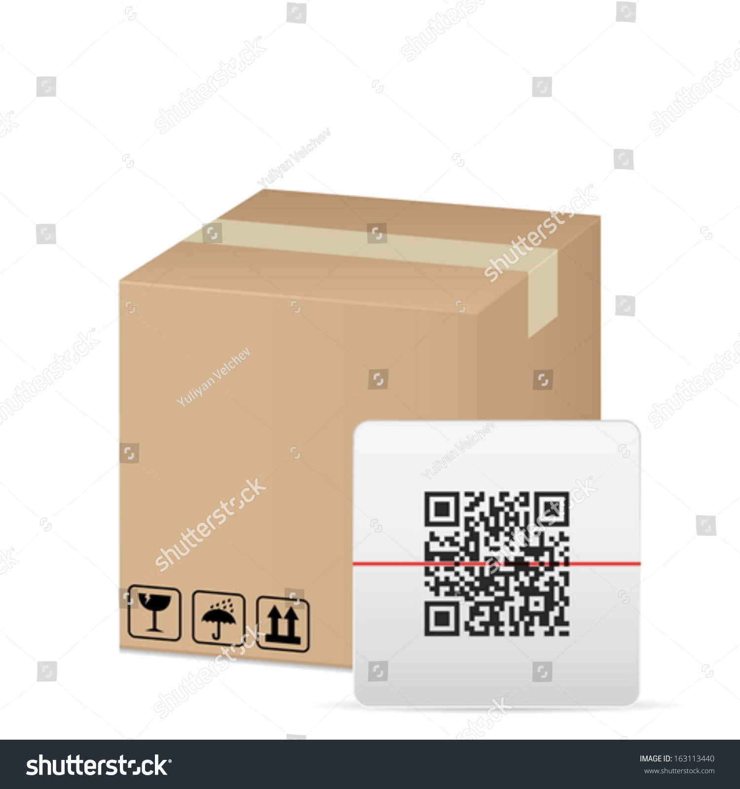Box Qr Code On White Background Stock Vector Royalty Free 163113440