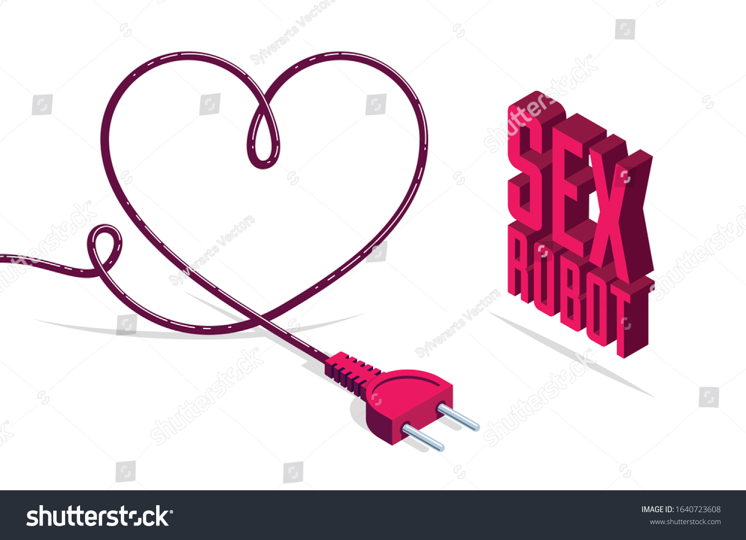 Sex Robot Vector Concept Poster Plug Stock Vector Royalty Free 1640723608 Shutterstock