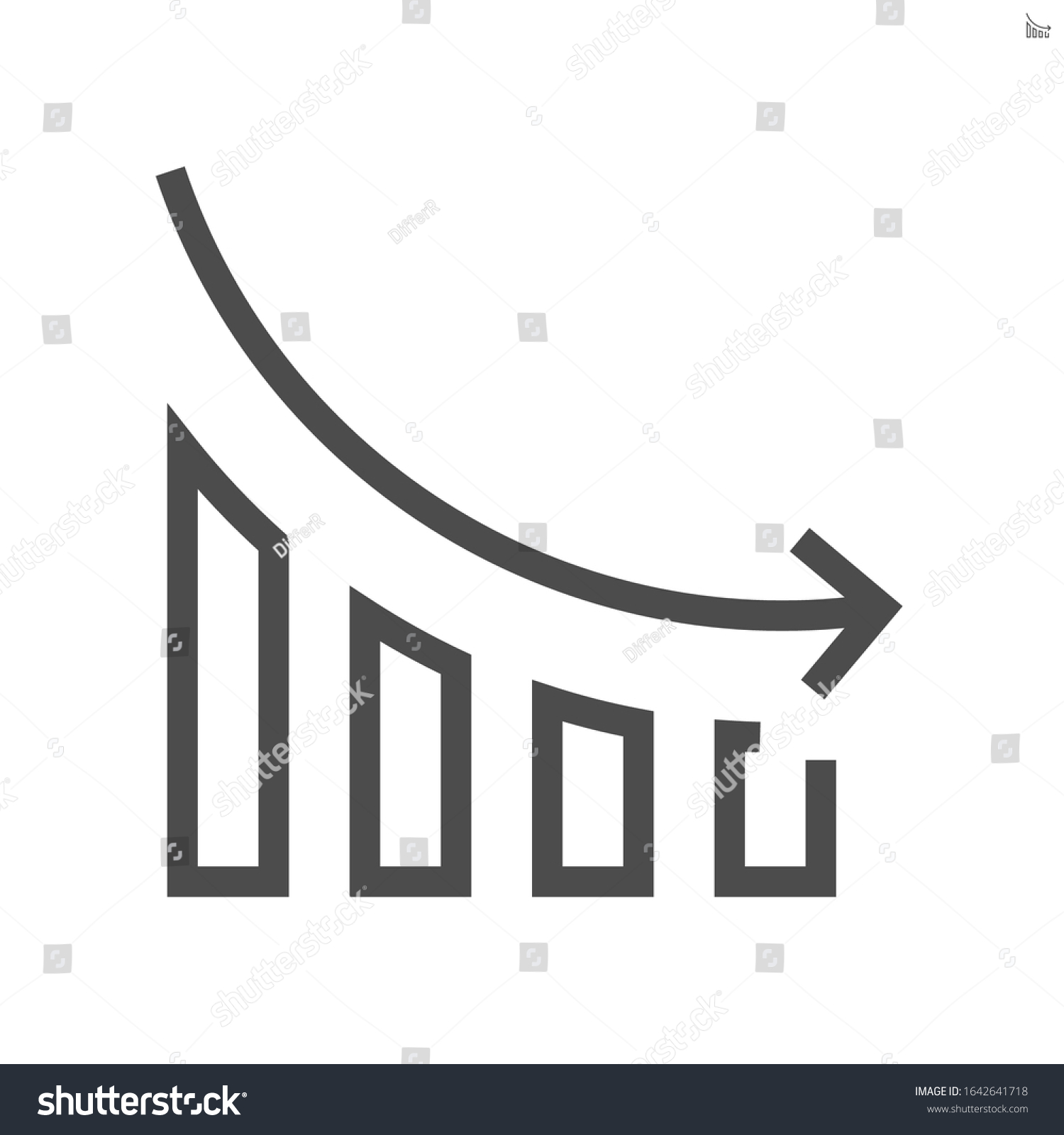Decrease Arrow Bar Chart Bar Graph Stock Vector (Royalty Free ...