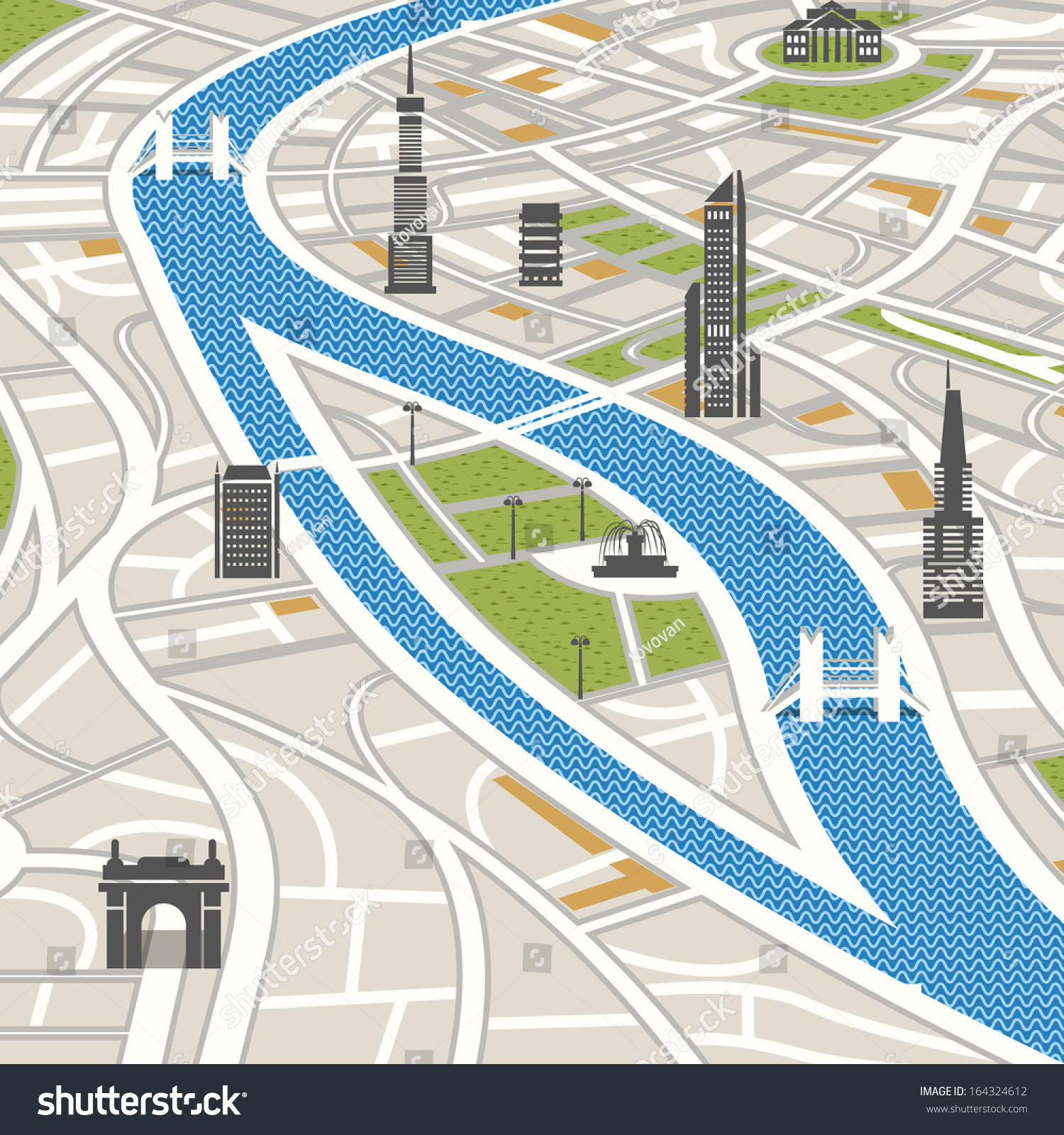 Abstract City Map Illustration Stock Vector (Royalty Free) 164324612 ... Abstract City Map Illustration Stock Vector (Royalty Free) 164324612 ...