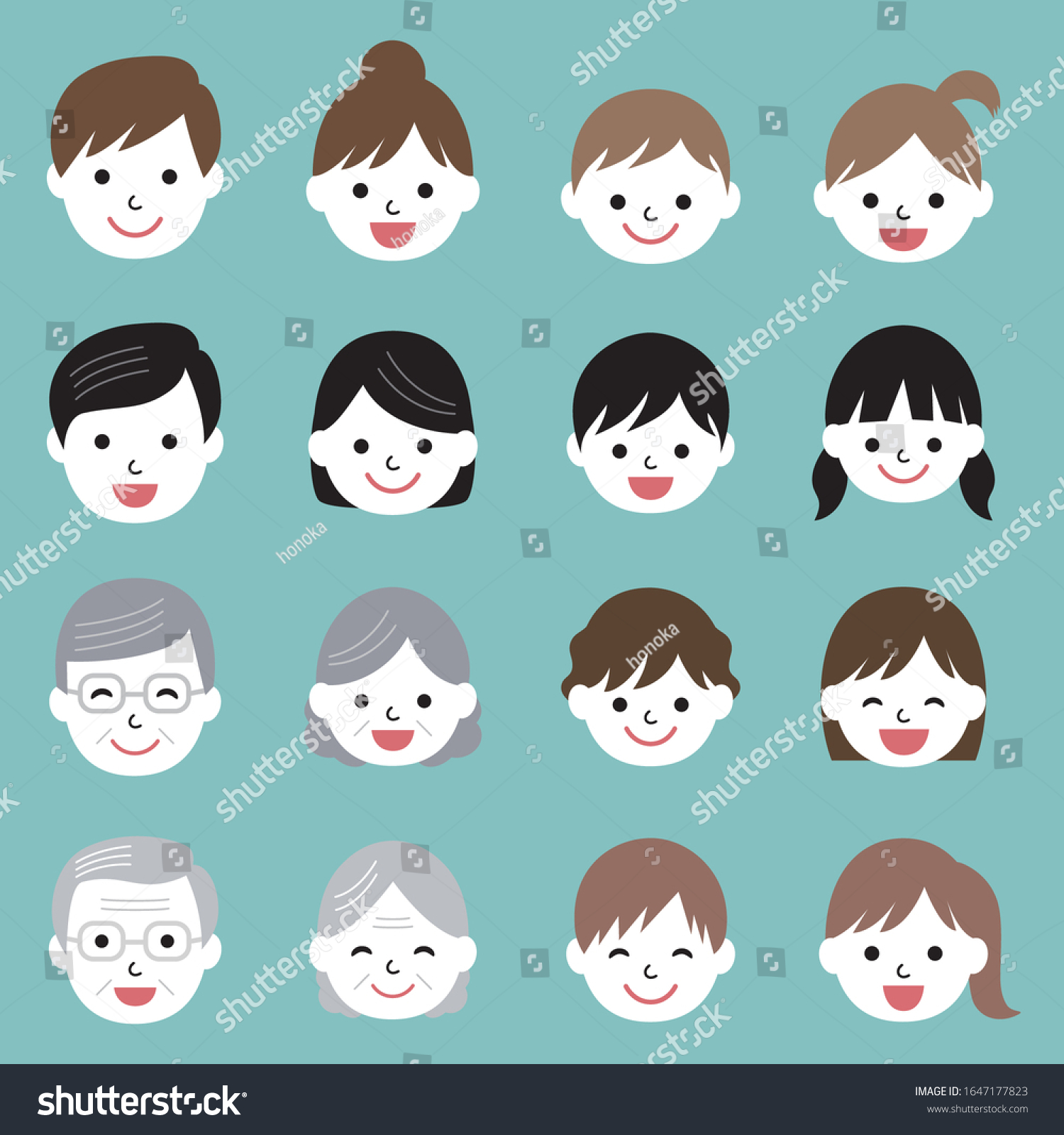 Set Family Face Icons Stock Vector (Royalty Free) 1647177823 | Shutterstock Set Family Face Icons Stock Vector (Royalty Free) 1647177823 | Shutterstock