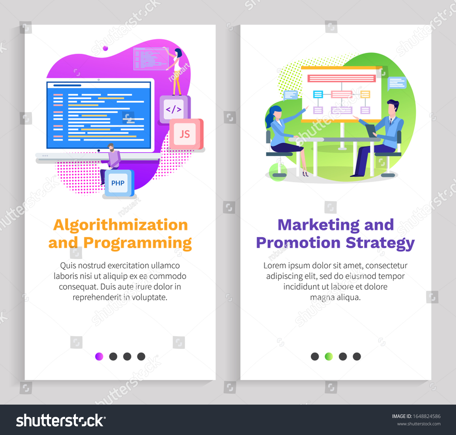 Algorithmization Programming Vector Marketing Promotion Products Stock Vector Royalty Free