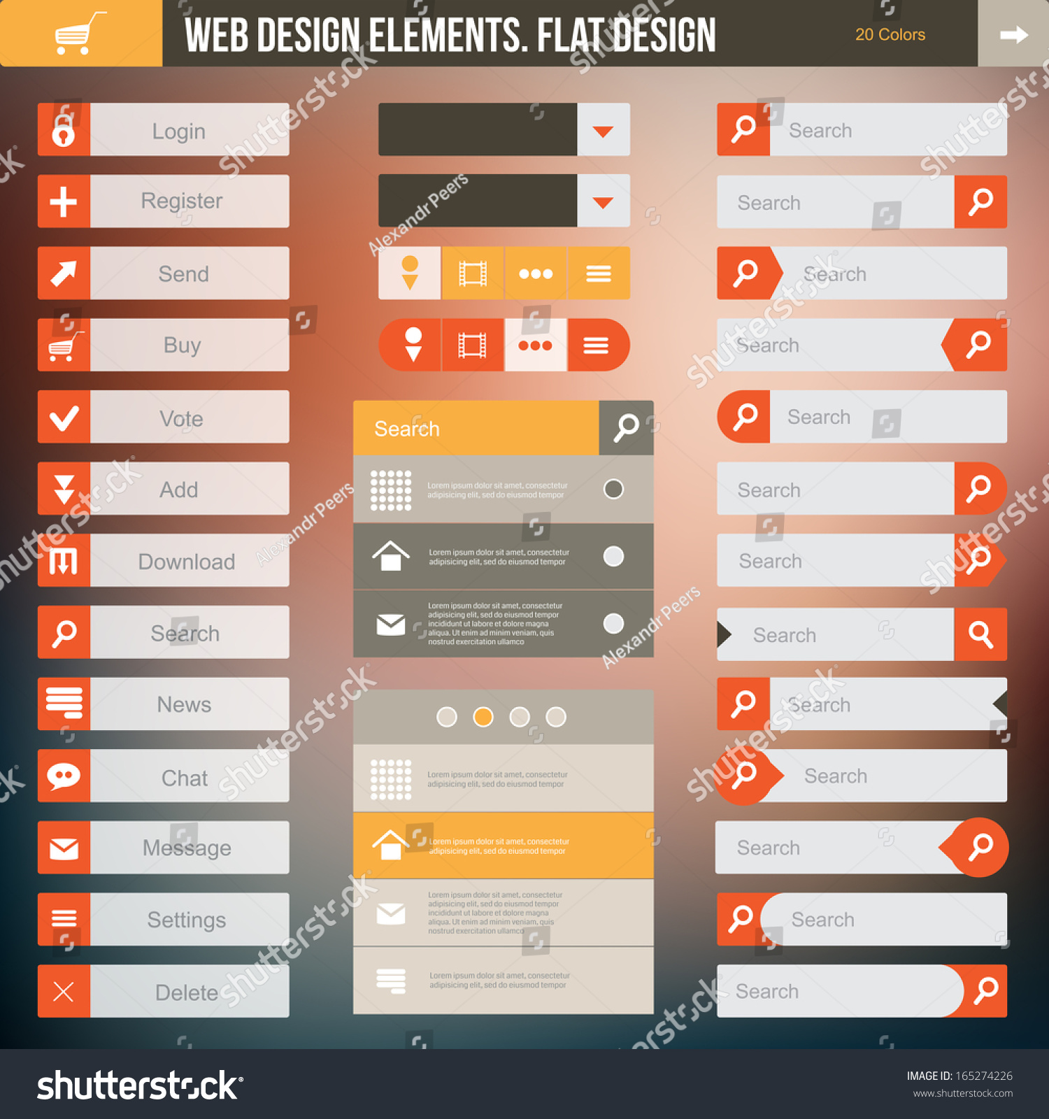 Set Buttons On Stylish Background Flat Stock Vector (Royalty Free ... Set Buttons On Stylish Background Flat Stock Vector (Royalty Free ...