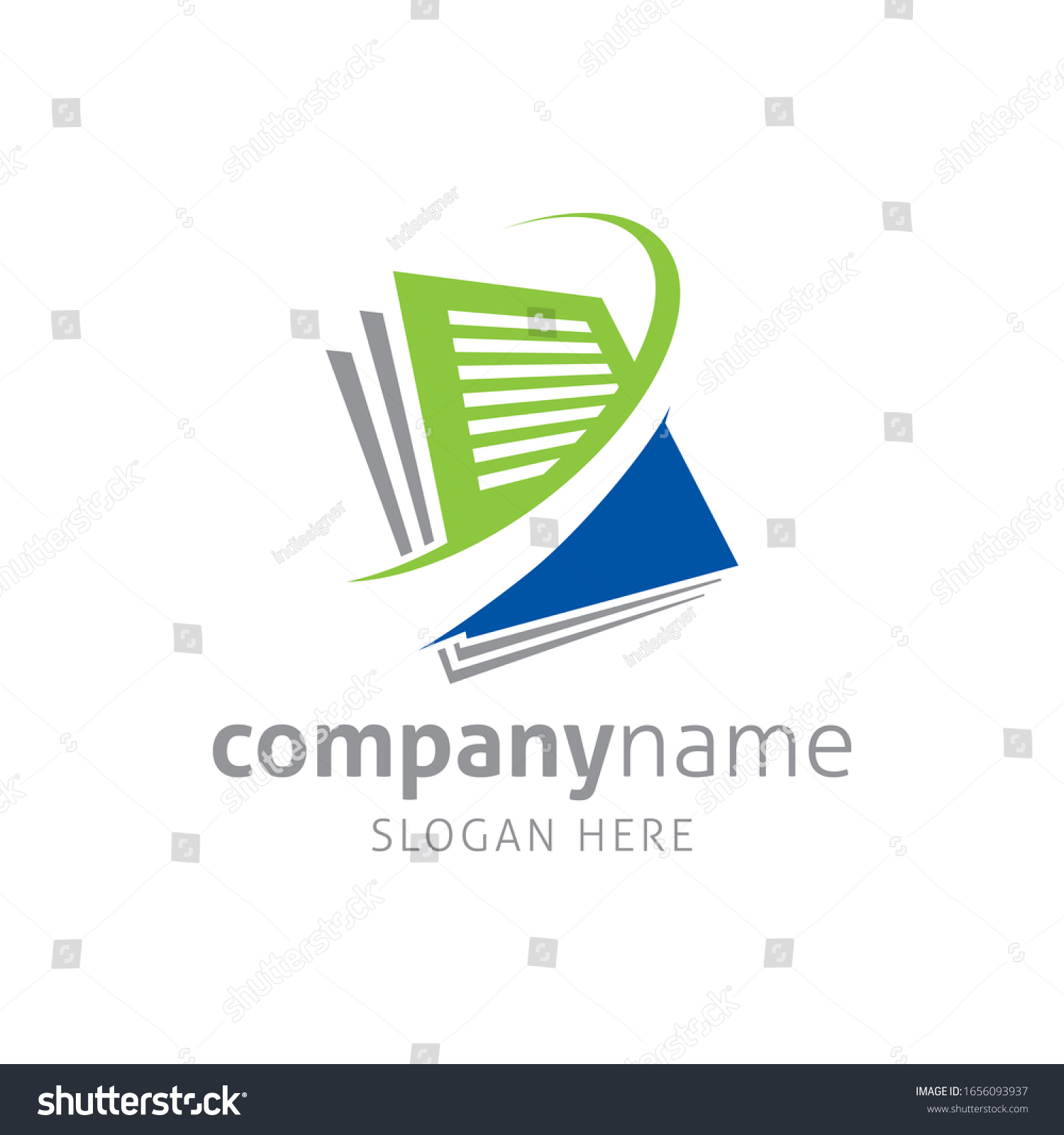 Document Data Processing Vector Logo Template Stock Vector (Royalty ...