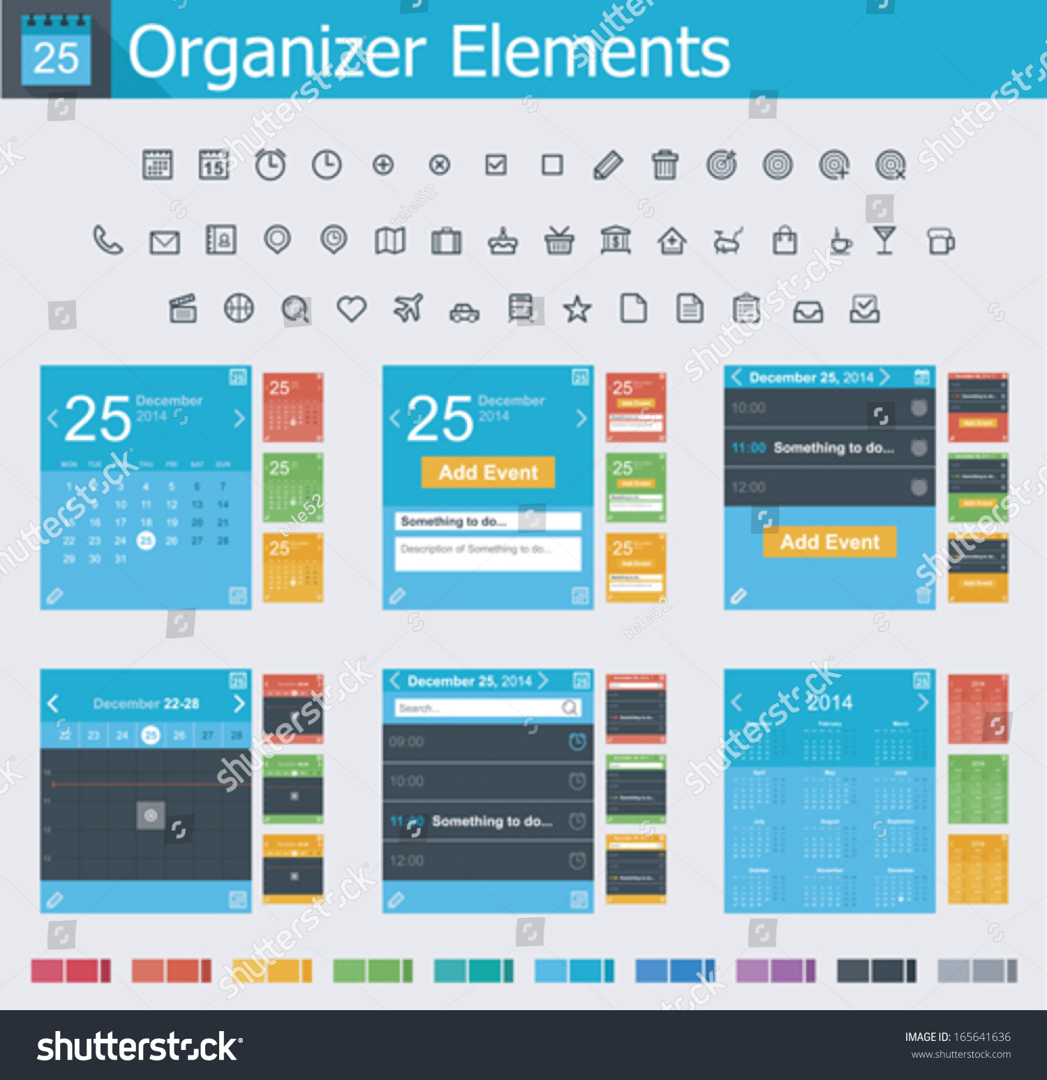 Vector Organizer Interface Elements Stock Vector (Royalty Free ...