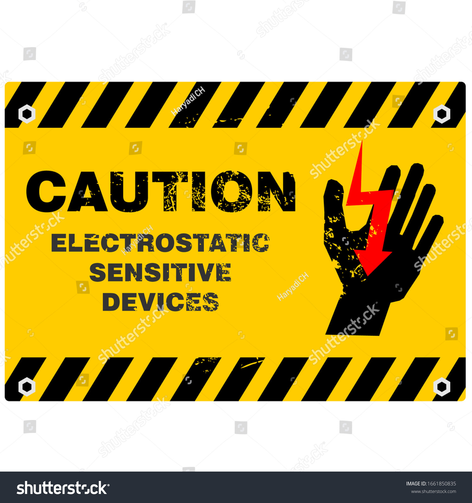Caution Electrostatic Sensitive Devices Vector Stock Vector (Royalty ...