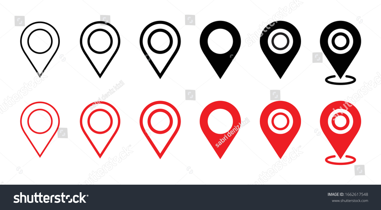 Map Pin Location Pointers Vector Set Stock Vector (Royalty Free ...