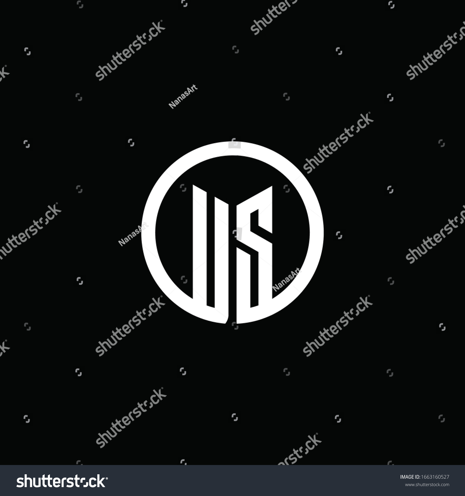 Us Monogram Logo Isolated Rotating Circle Stock Vector (Royalty Free ...