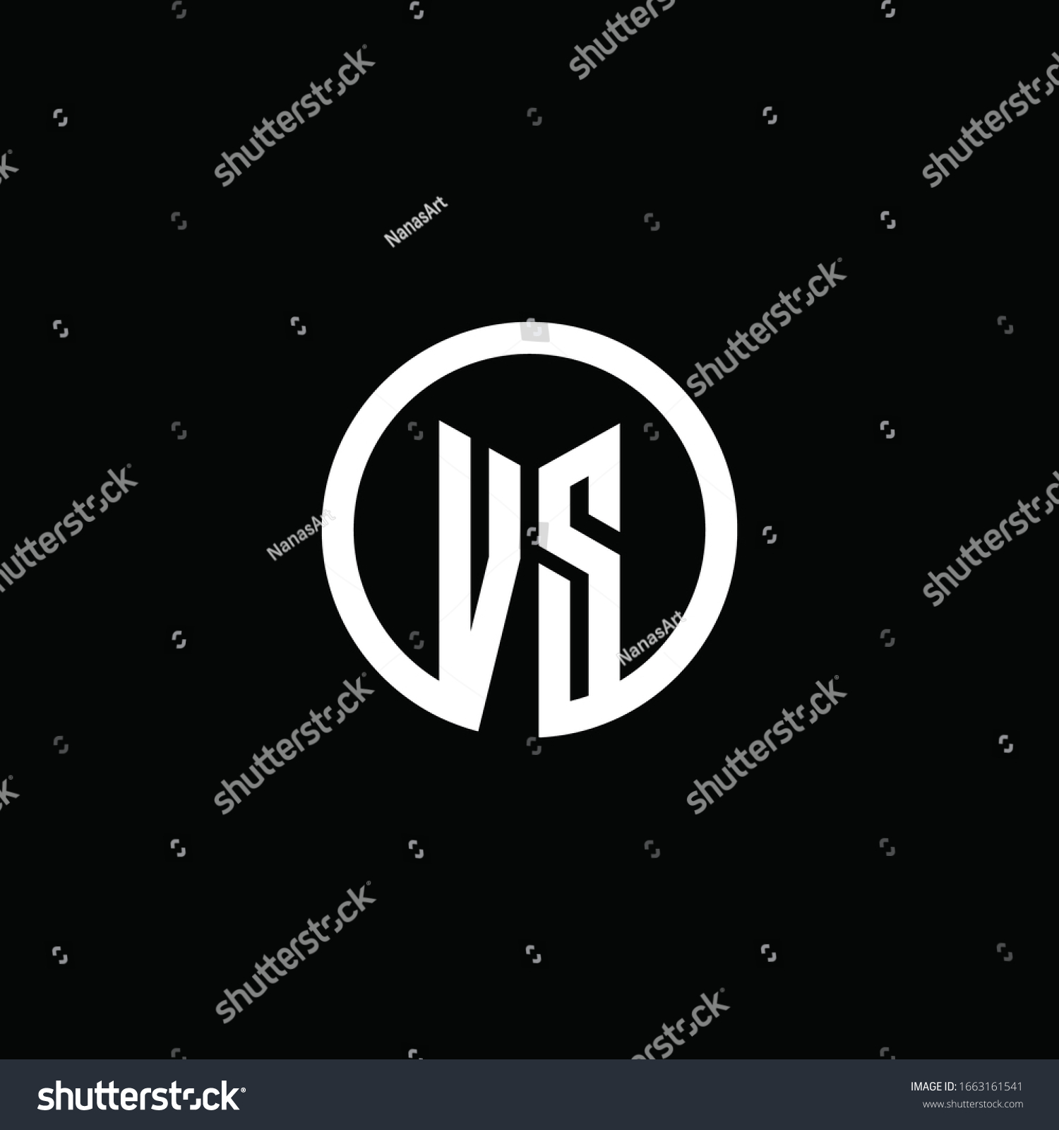Vs Monogram Logo Isolated Rotating Circle Stock Vector (Royalty Free ...