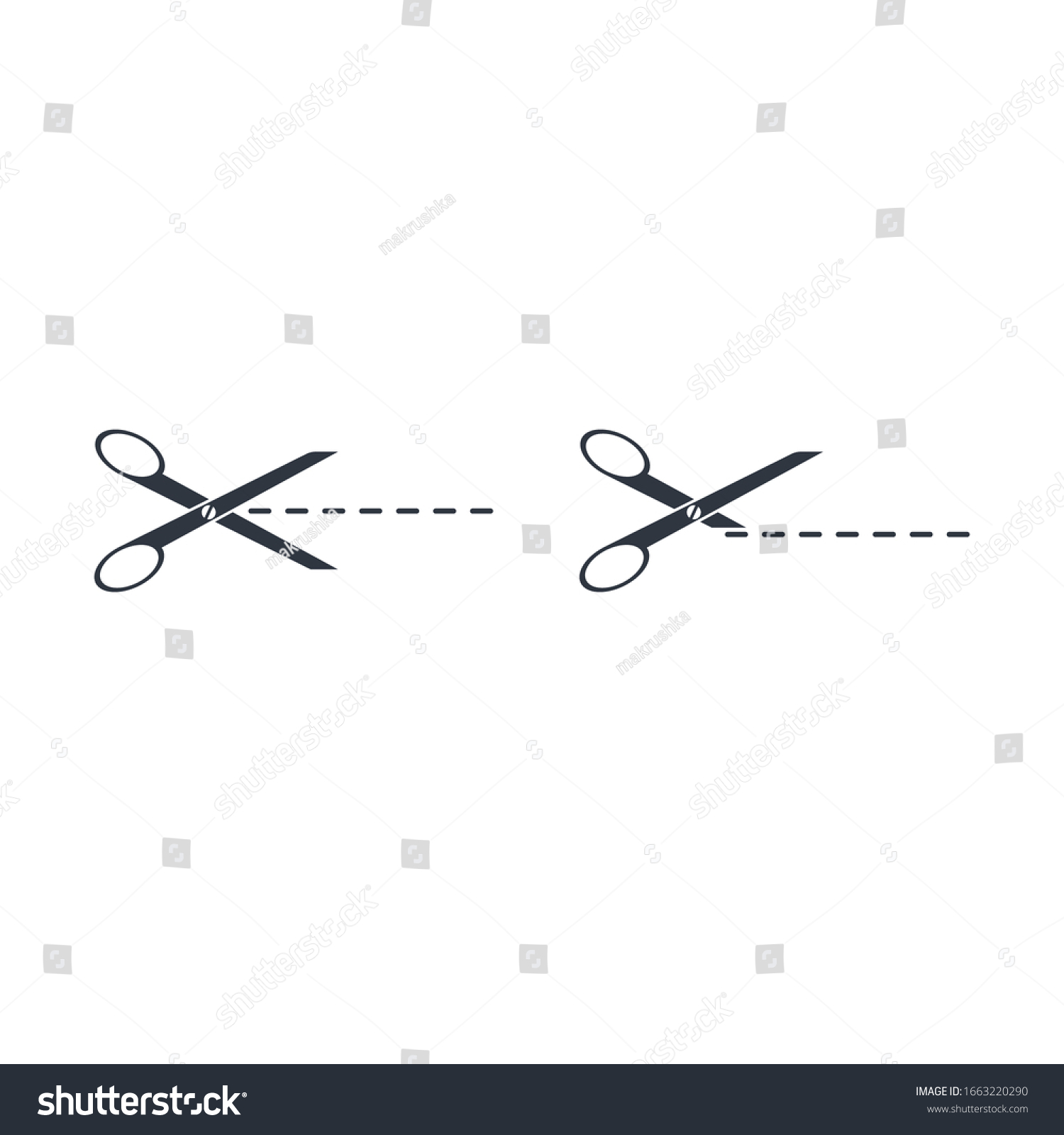 Scissors Cutting Something Flat Design Vector Stock Vector (Royalty ...