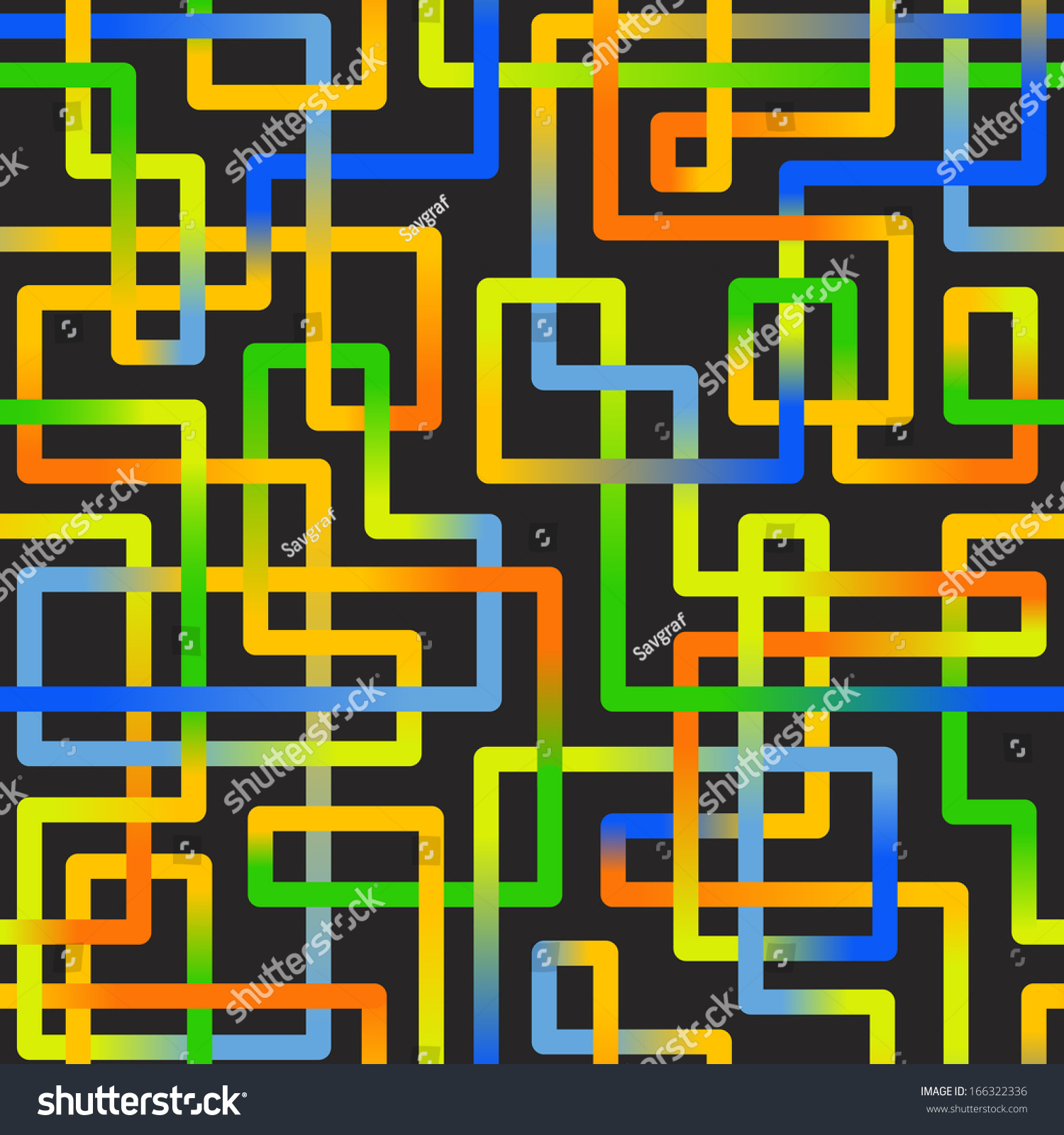Seamless Vector Background Colored Tangled Lines: vector de stock ...