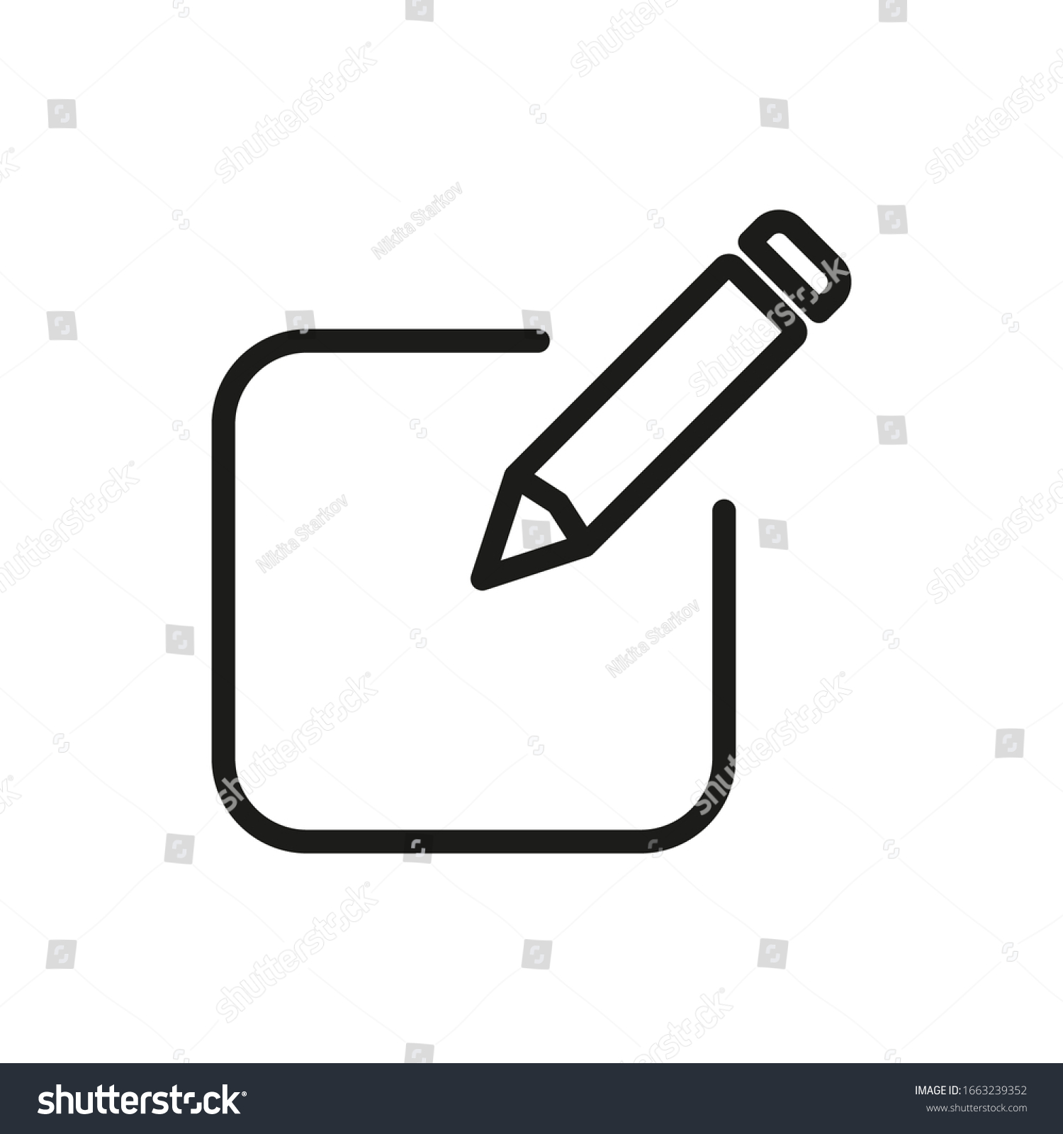 Register Outline Icon Vector Illustration Stock Vector (Royalty Free ...