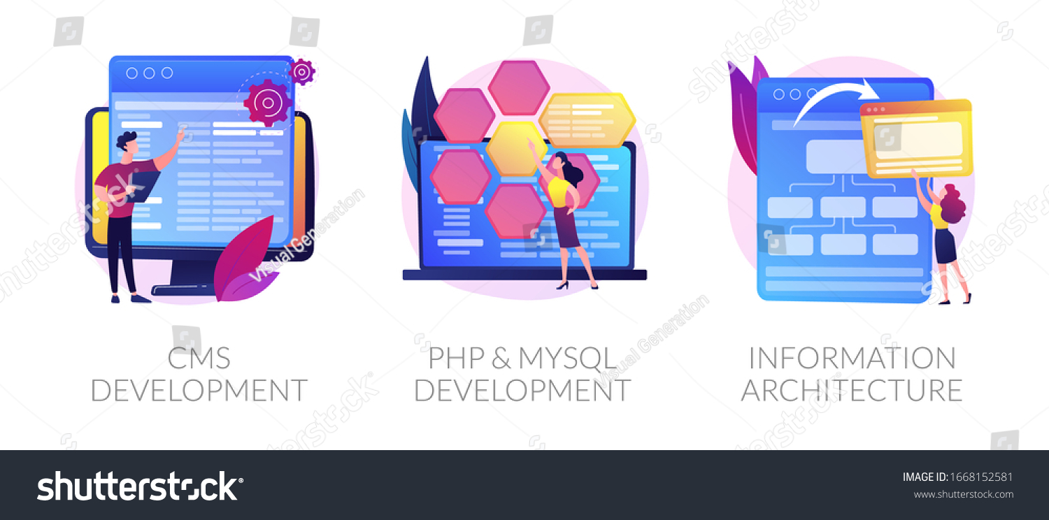 Content Management System Software Engineering Database: стоковая векторная графика (без ...