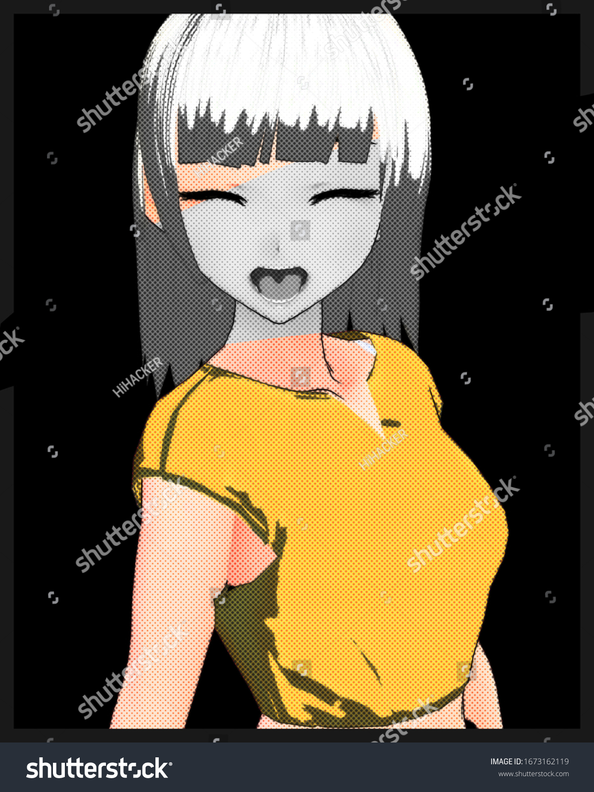 Anime Girl Cartoon Character Japanese Girl 库存插图 1673162119 Shutterstock