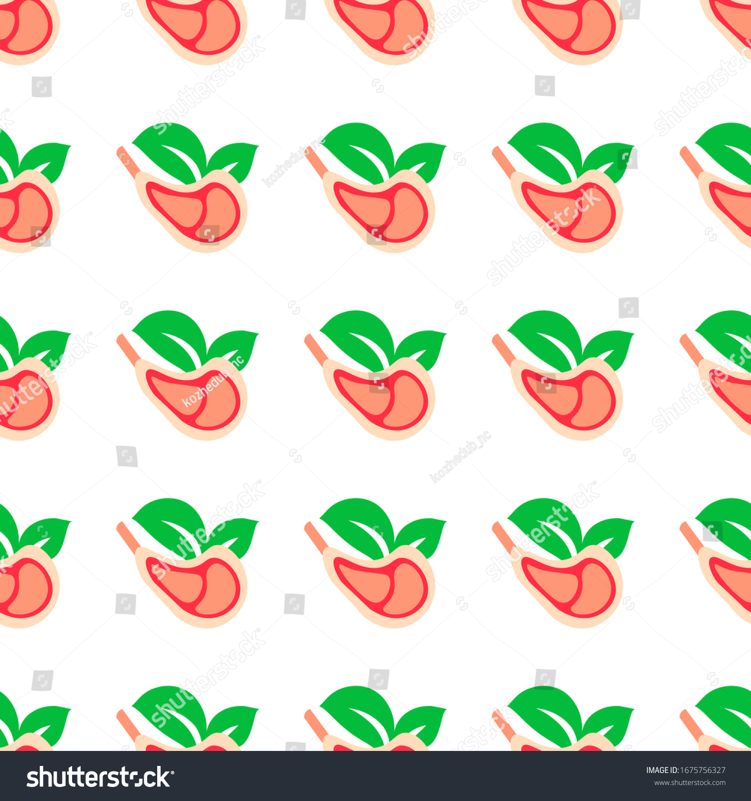 Meat Seamless Pattern Beef Steaks Steak Stock Vector Royalty Free
