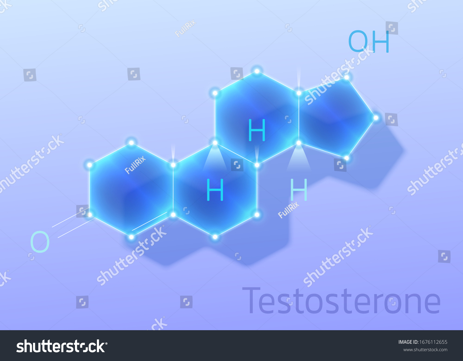 Hormone Testosterone Molecular Formula Vector Illustration Stock Vector