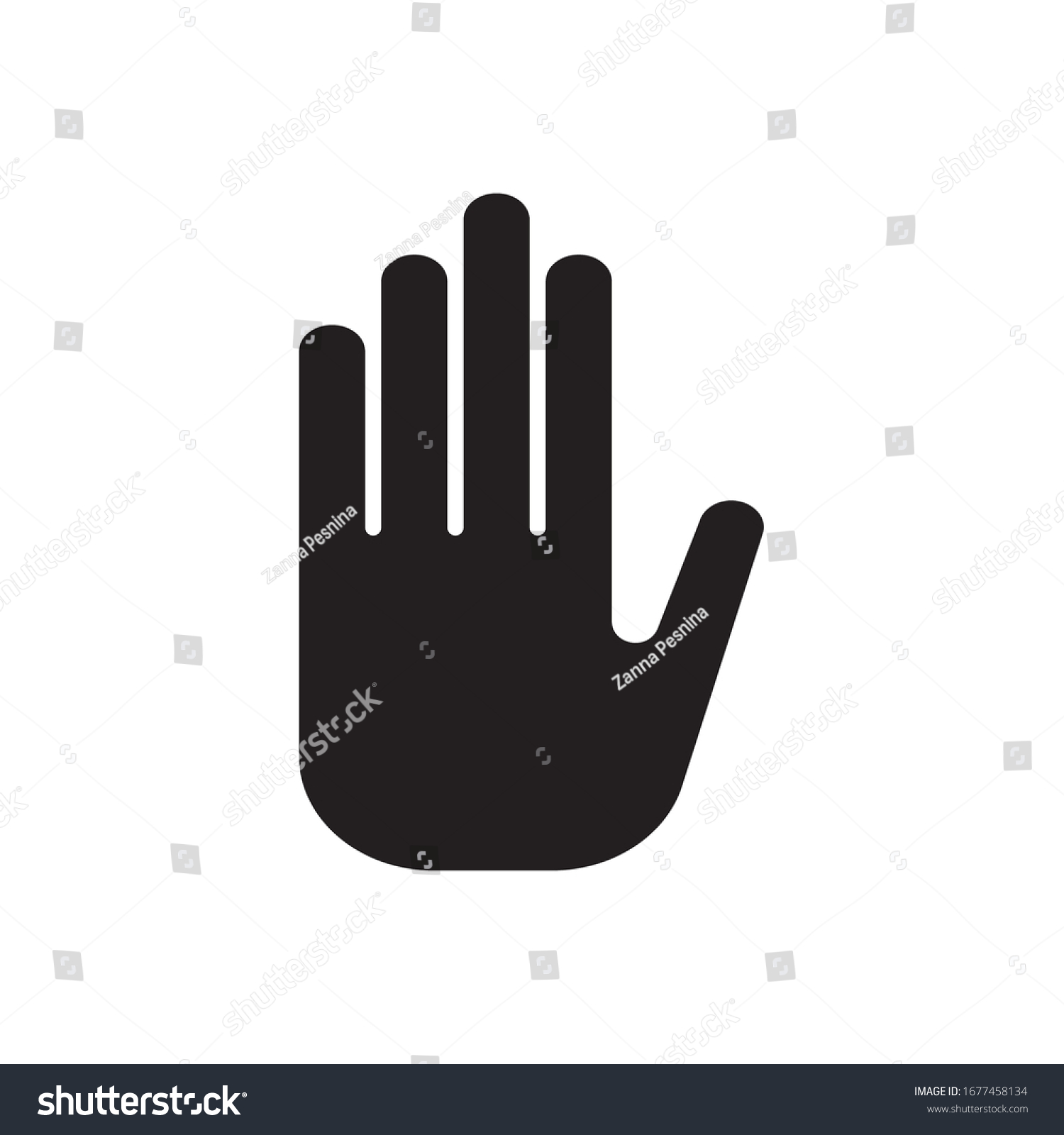 Stop Sign Human Hand Symbol Vector Stock Vector (Royalty Free ...