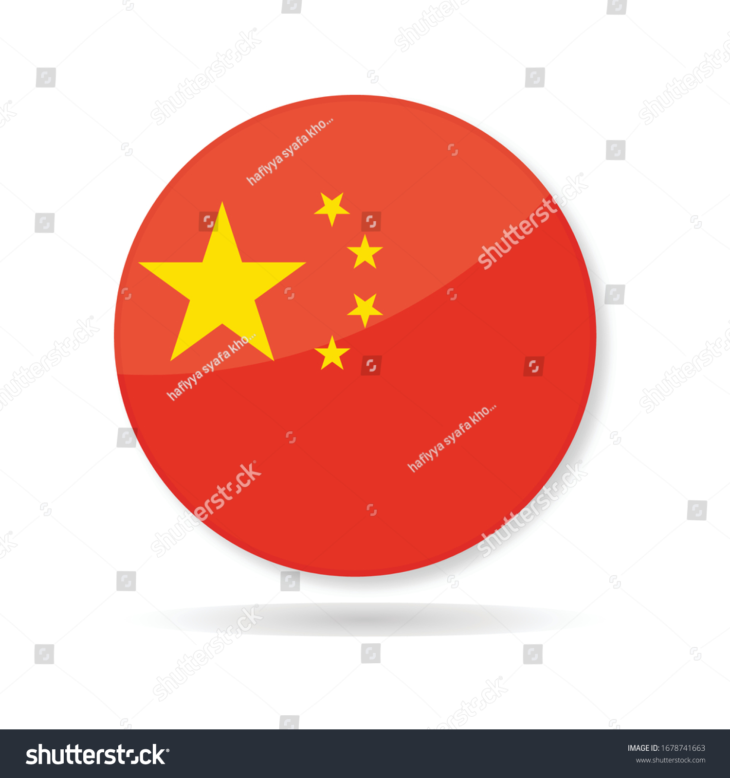 Illustration Flag China Button Design Vector Stock Vector (Royalty Free ...