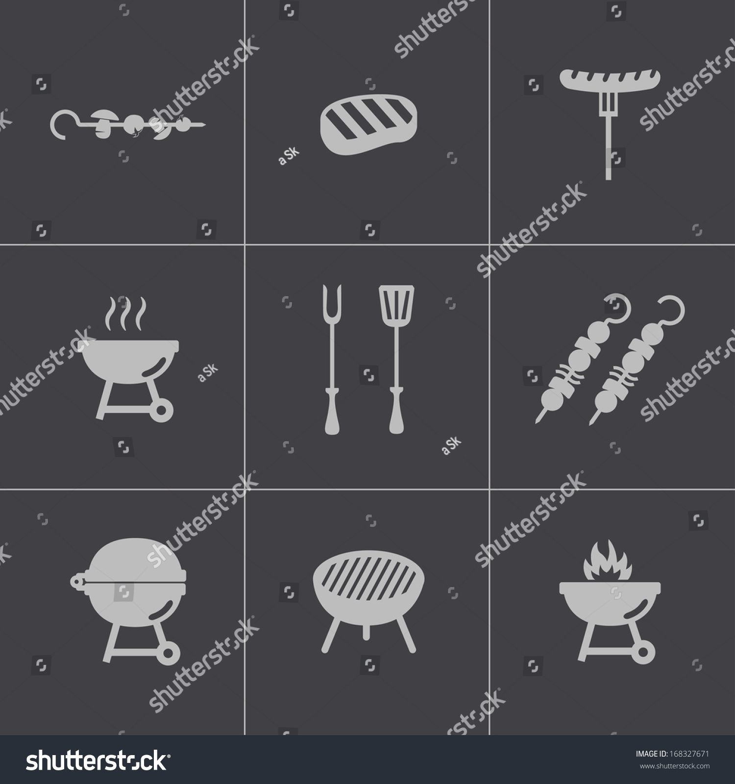 Vector Black Barbecue Icons Set Stock Vector (Royalty Free) 168327671 ... Vector Black Barbecue Icons Set Stock Vector (Royalty Free) 168327671 ...
