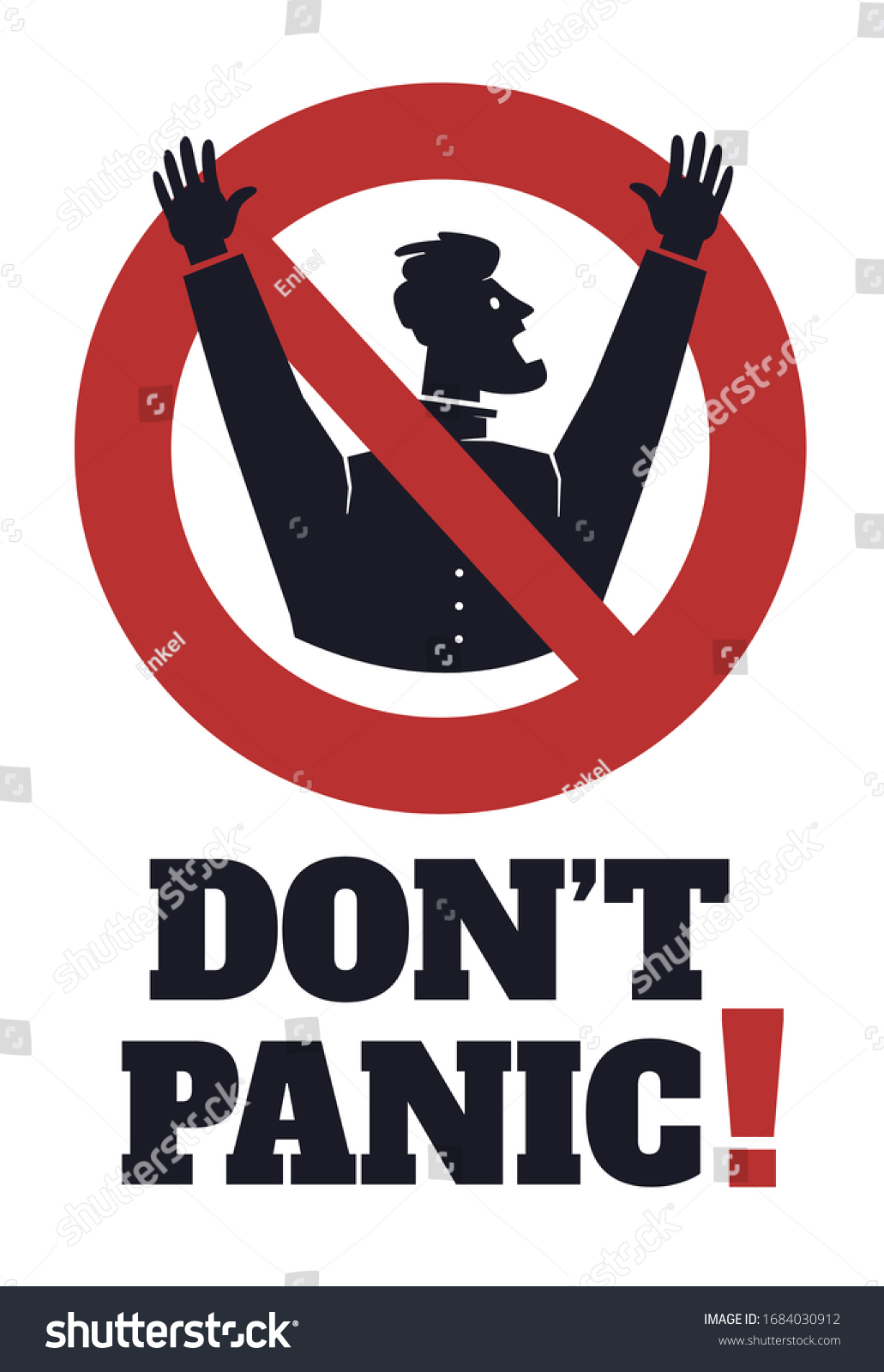 Dont Panic Sign Flat Cartoon Silhouette Stock Vector (Royalty Free ... Dont Panic Sign Flat Cartoon Silhouette Stock Vector (Royalty Free ...