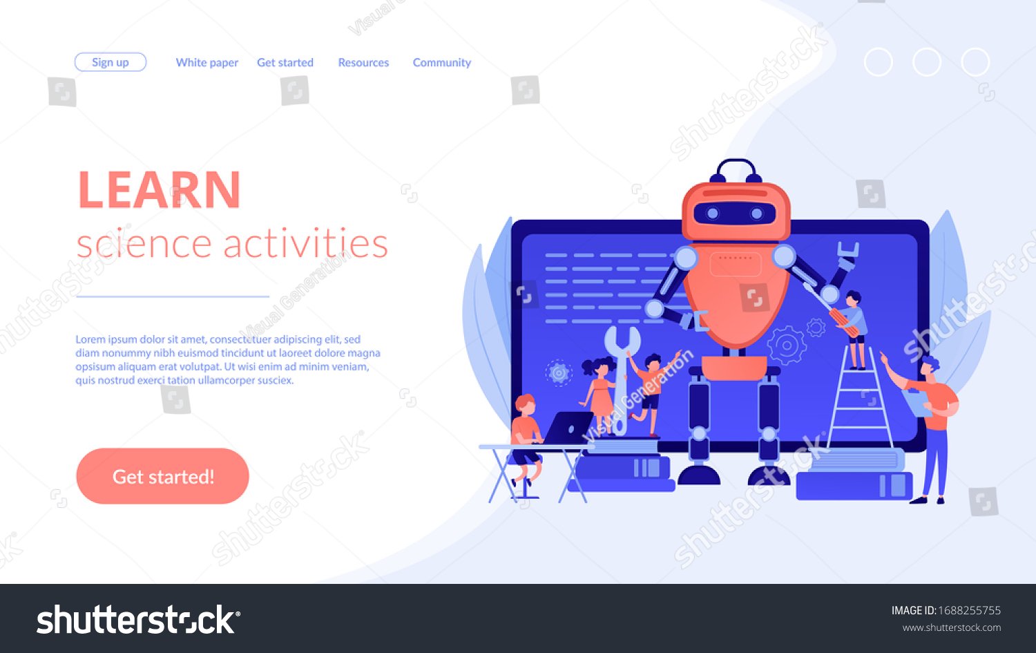 Kids Programming Creating Robot Class Tiny Stock Vector (Royalty Free ... Kids Programming Creating Robot Class Tiny Stock Vector (Royalty Free ...