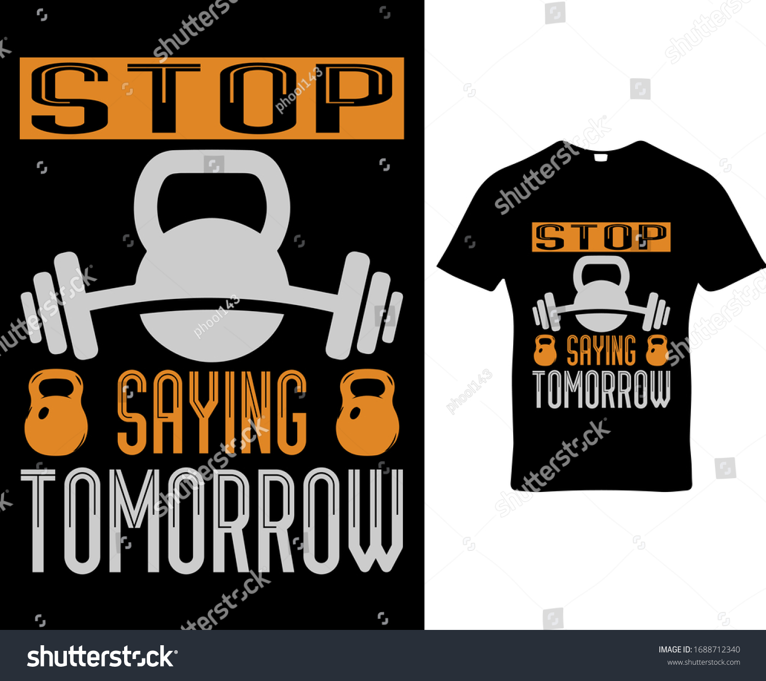 Stop Saying Tomorrow Gym Motivational Quote Stock Vector Royalty Free