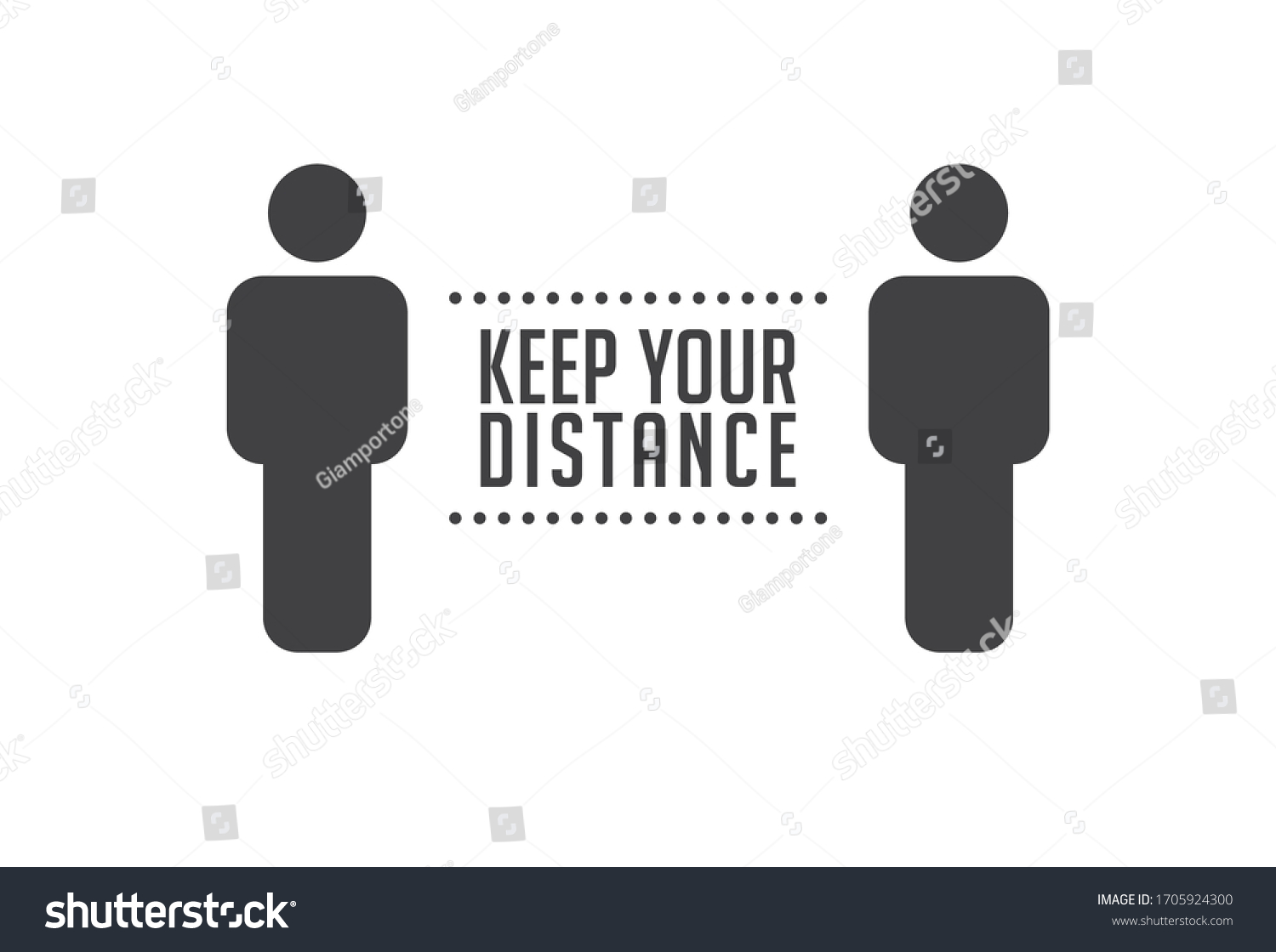 Social Distance Sign Keep Your Distancing Stock Vector Royalty Free
