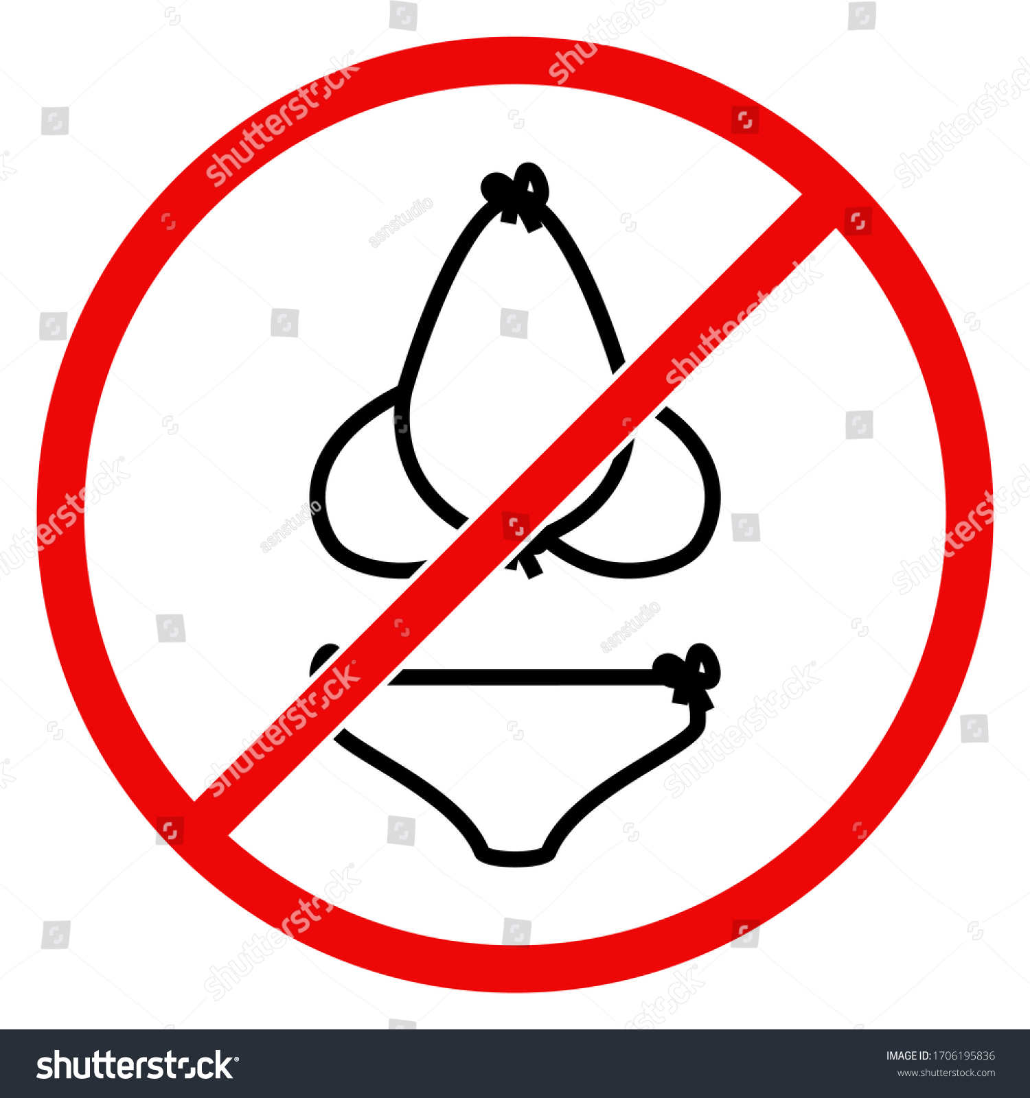 No Swimsuit Icon Modern Outline Style Stock Vector Royalty Free 1706195836 Shutterstock