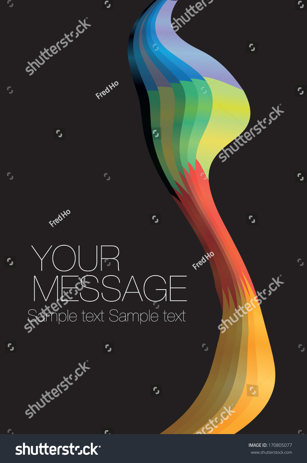 Colorful Wave Layout Design Own Area Stock Vector Royalty Free