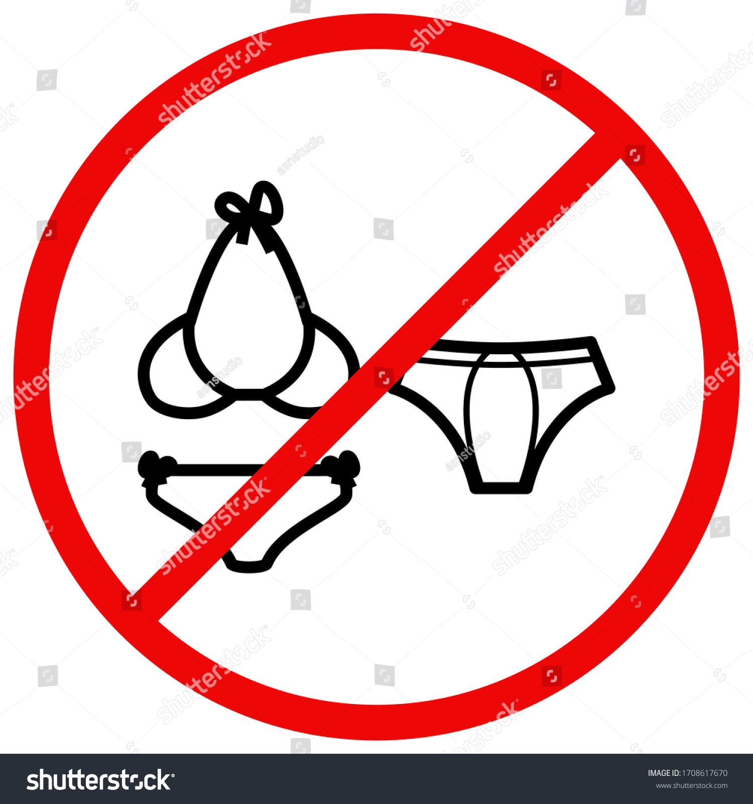No Swimsuit Underwear Icon Trendy Outline Stock Vector Royalty Free 1708617670 Shutterstock