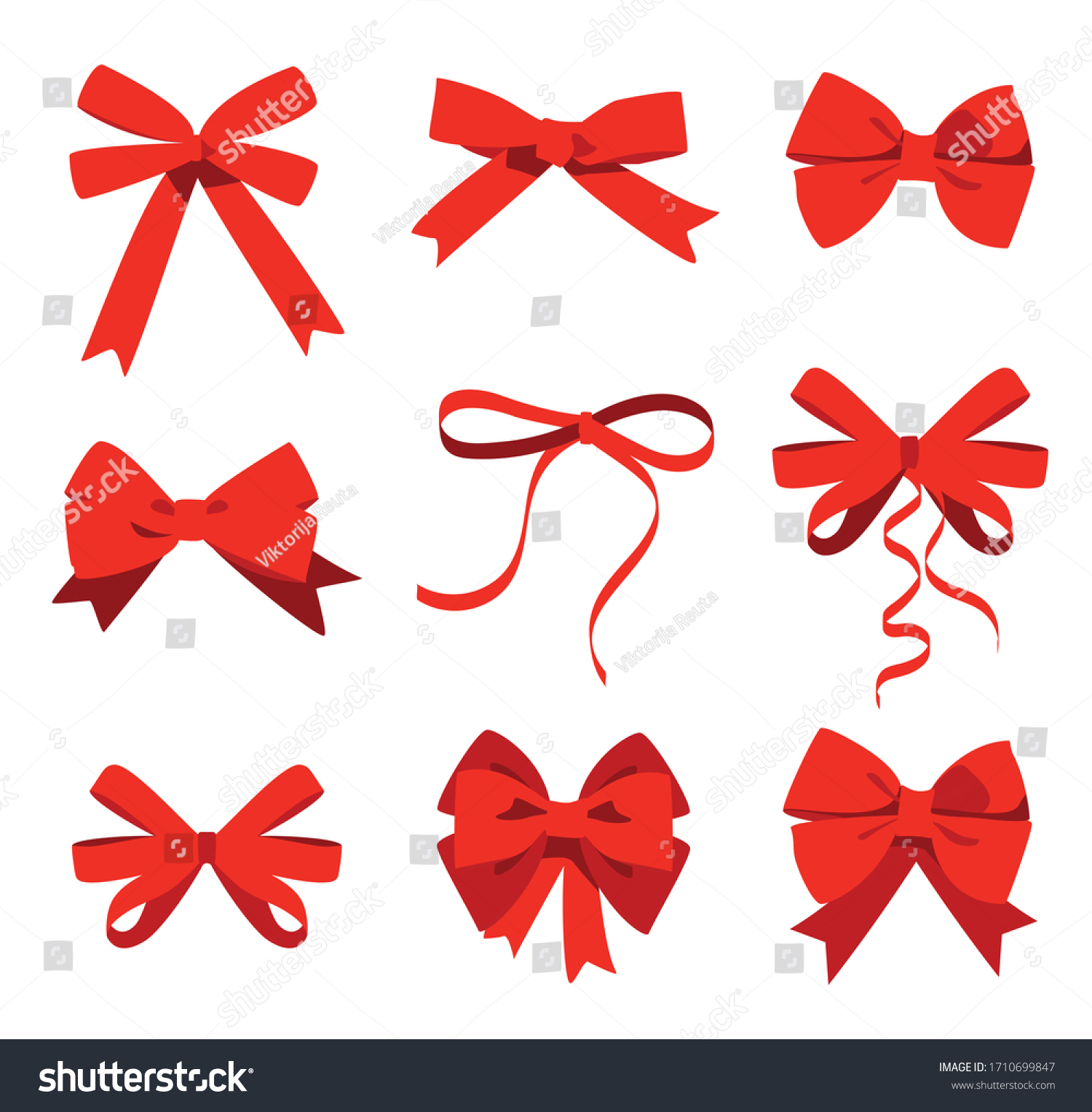 Big Set Red Gift Bows Ribbons Stock Vector (Royalty Free) 1710699847 ... Big Set Red Gift Bows Ribbons Stock Vector (Royalty Free) 1710699847 ...