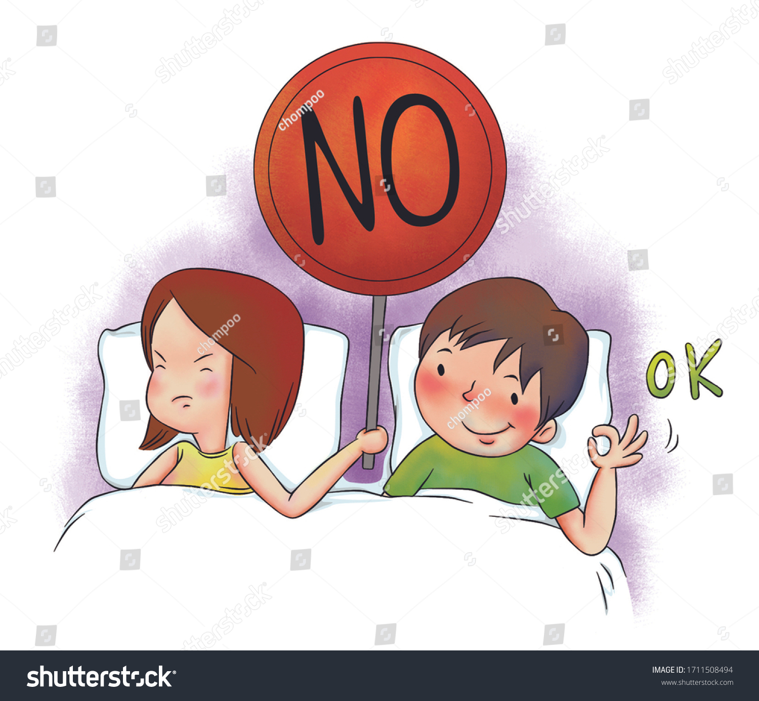 Cartoon Women Say No Sex Illustration Stock Illustration 1711508494 Shutterstock
