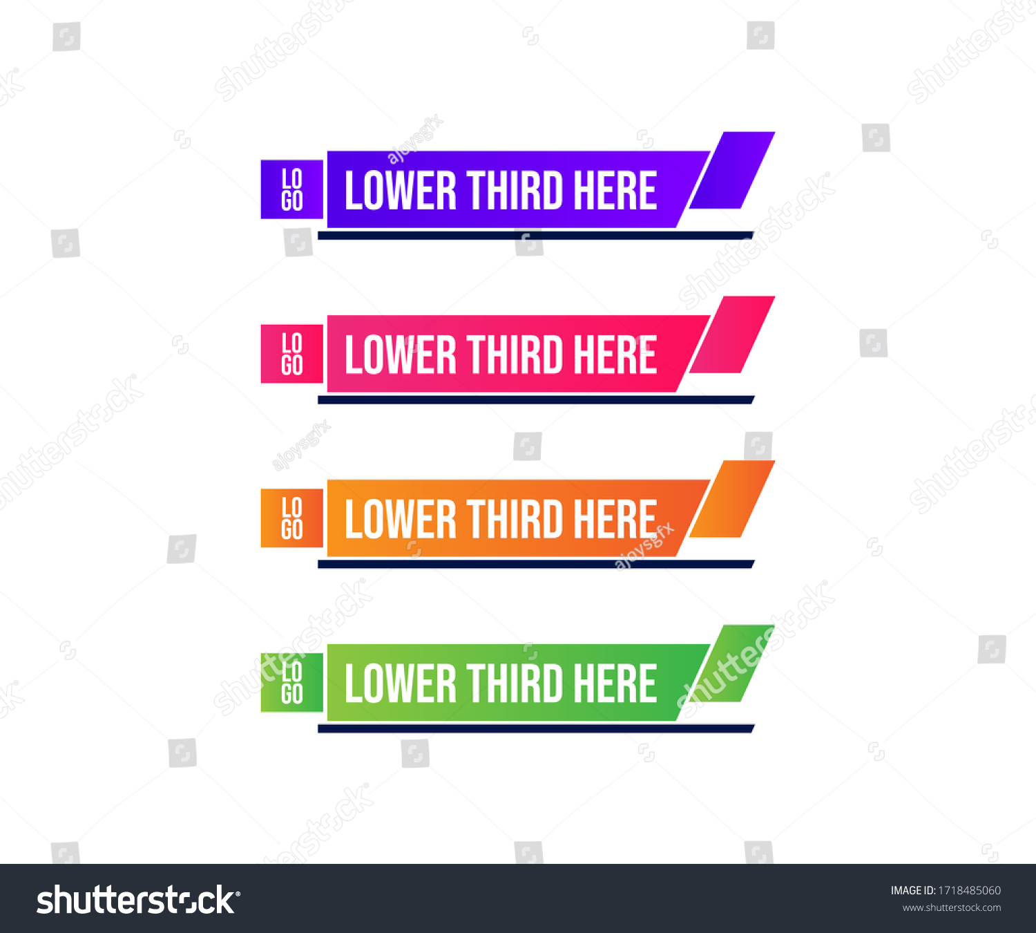 Lower Third Vector Gradient Pack Template Stock Vector (Royalty Free ...