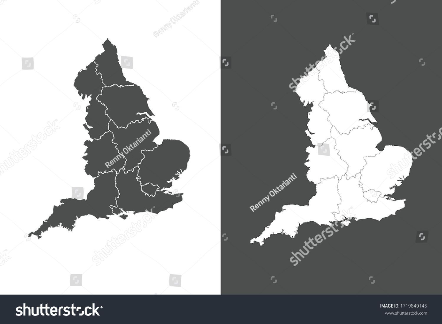 England Map Flat Design Icon Vector Stock Vector (Royalty Free ...