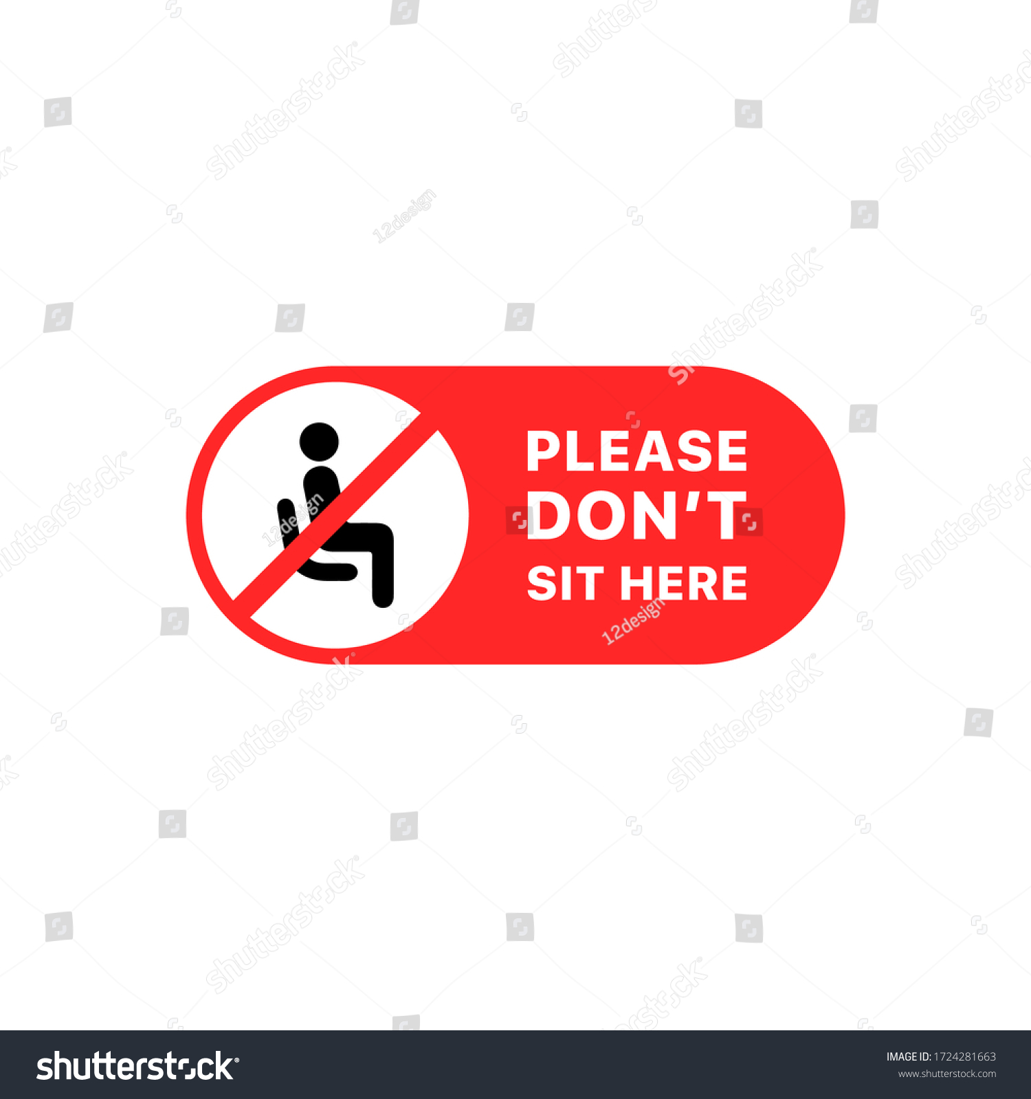 Please Do Not Sit Here Isolated Stock Vector Royalty Free 1724281663 Shutterstock