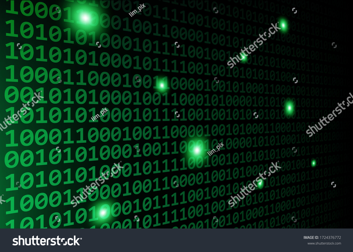 Binary Code Digital Numberstechnology Digital Green Stock Vector (Royalty Free) 1724376772 ...