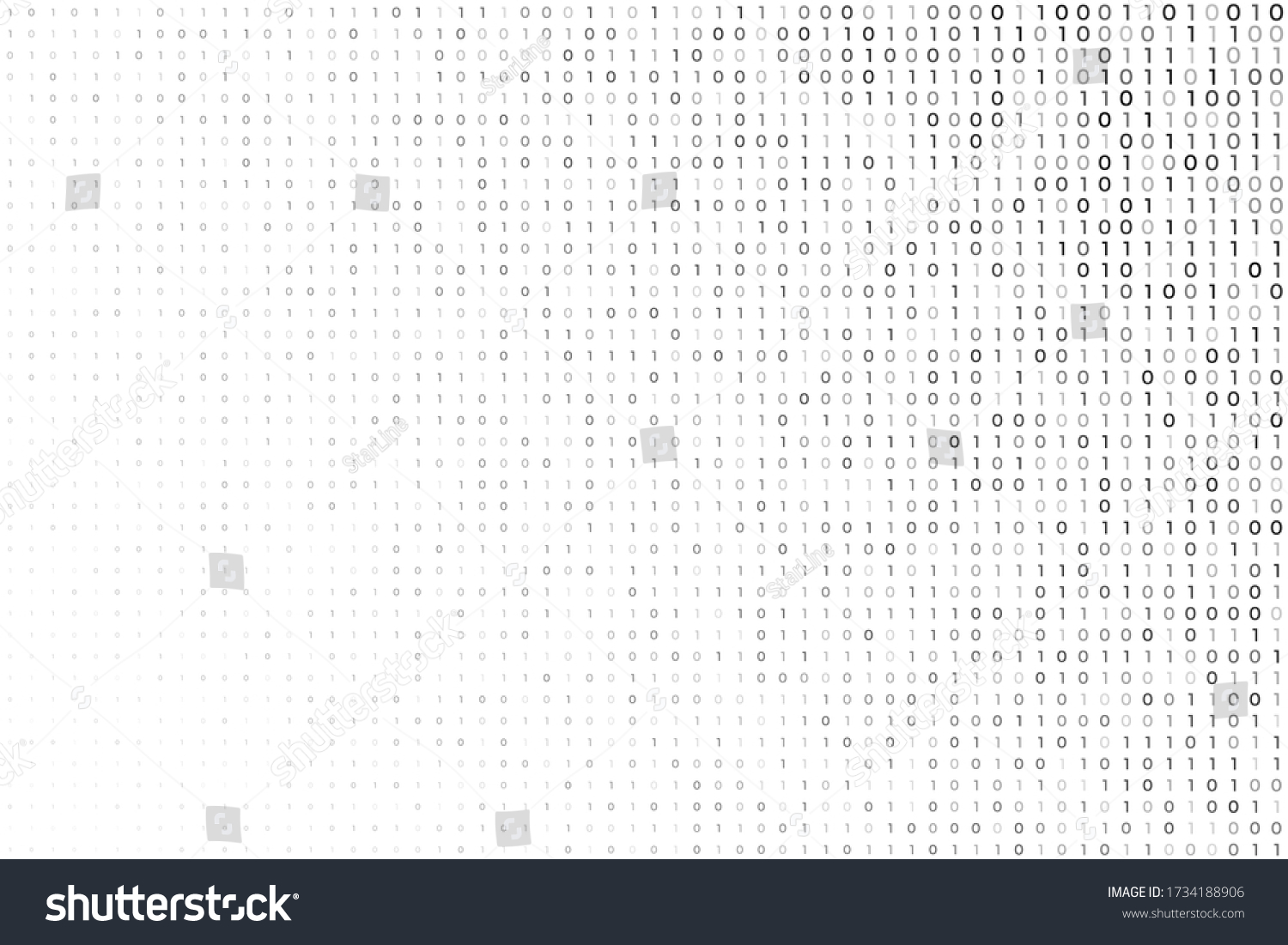 Digital White Background Binary Code Numbers Stock Vector (Royalty Free ...