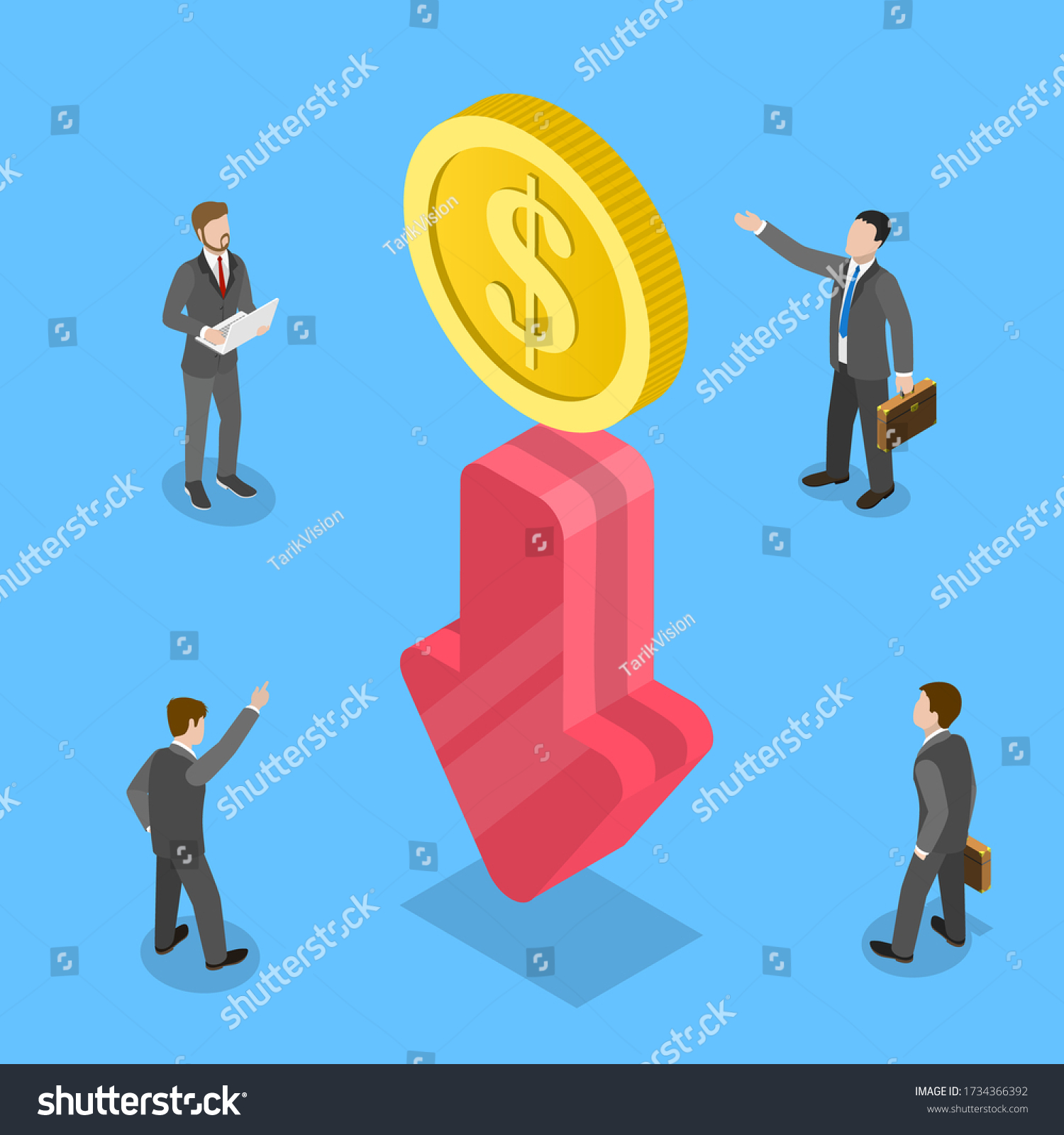 3d Isometric Flat Vector Concept Financial Stock Vector (Royalty Free ...