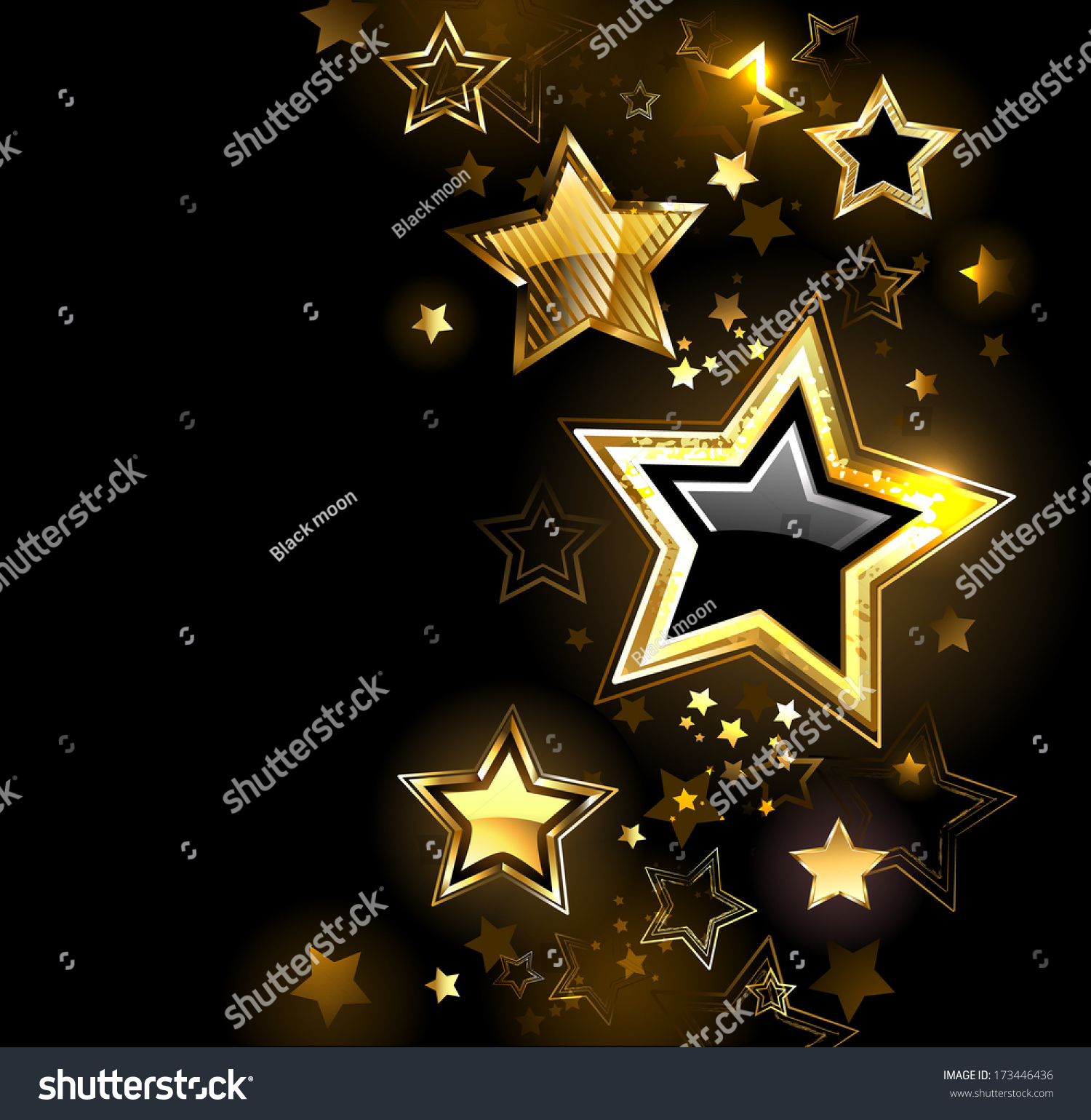Shiny Gold Star Small Stars On เวกเตอร์สต็อก ปลอดค่าลิขสิทธิ์