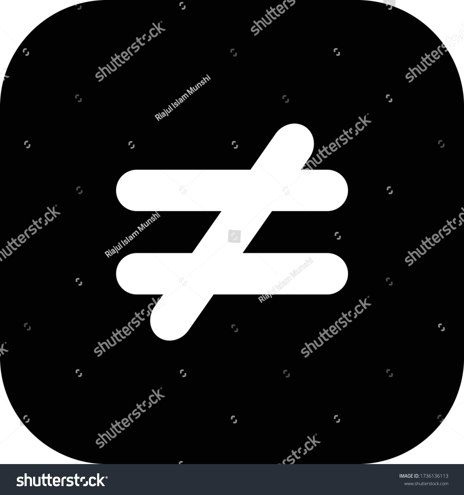 Not Equal Sign Symbol Stock Vector (Royalty Free) 1736136113 | Shutterstock
