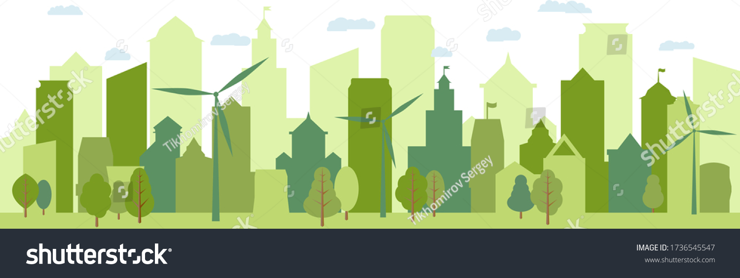 Ecological City Environment Conservation Green City Stock Vector ... Ecological City Environment Conservation Green City Stock Vector ...