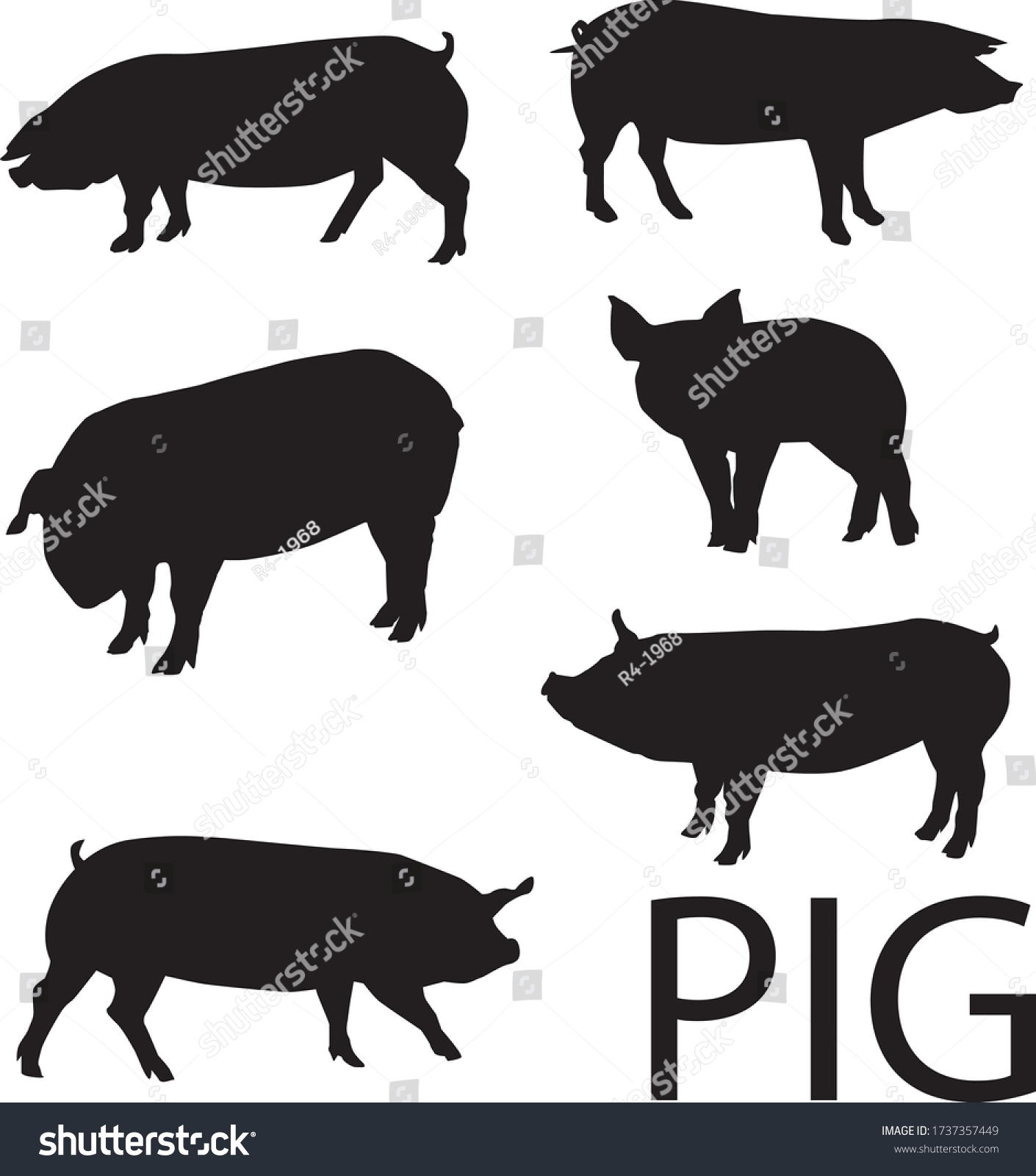 Pig Shape Vector Designing Menus Logos Stock Vector (Royalty Free ...