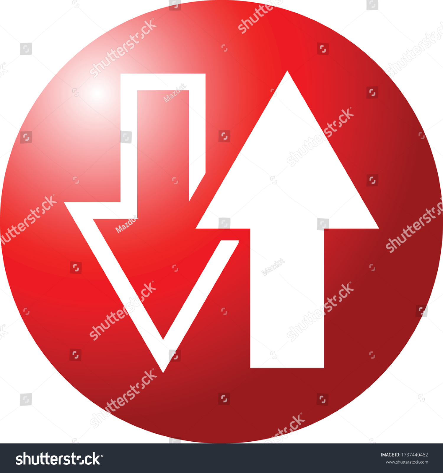 Down Arrow Button Icon Web Symbol Stock Vector Royalty Free 1737440462 Shutterstock