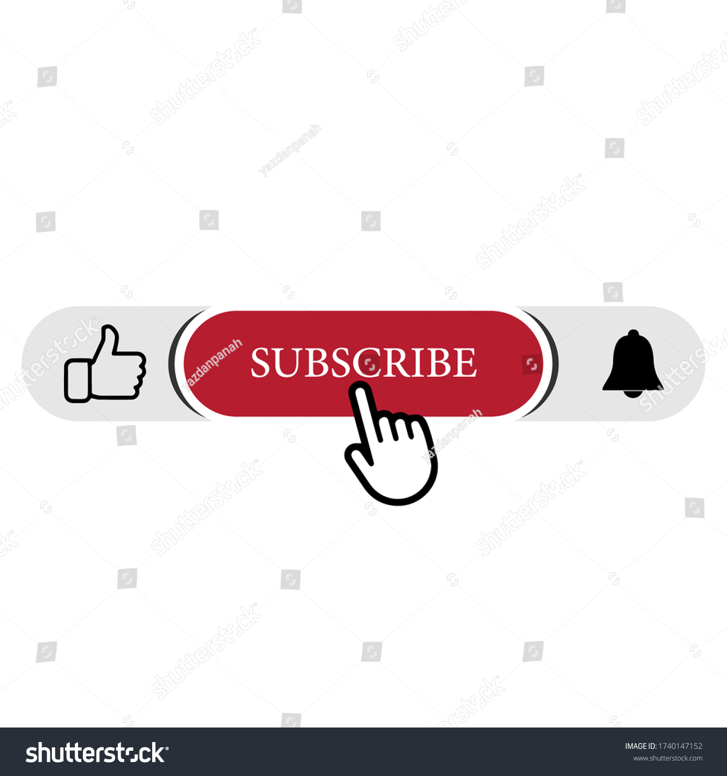 Subscribe Button Mouse Pointer Vector Illustration 스톡 벡터(로열티 프리 ...