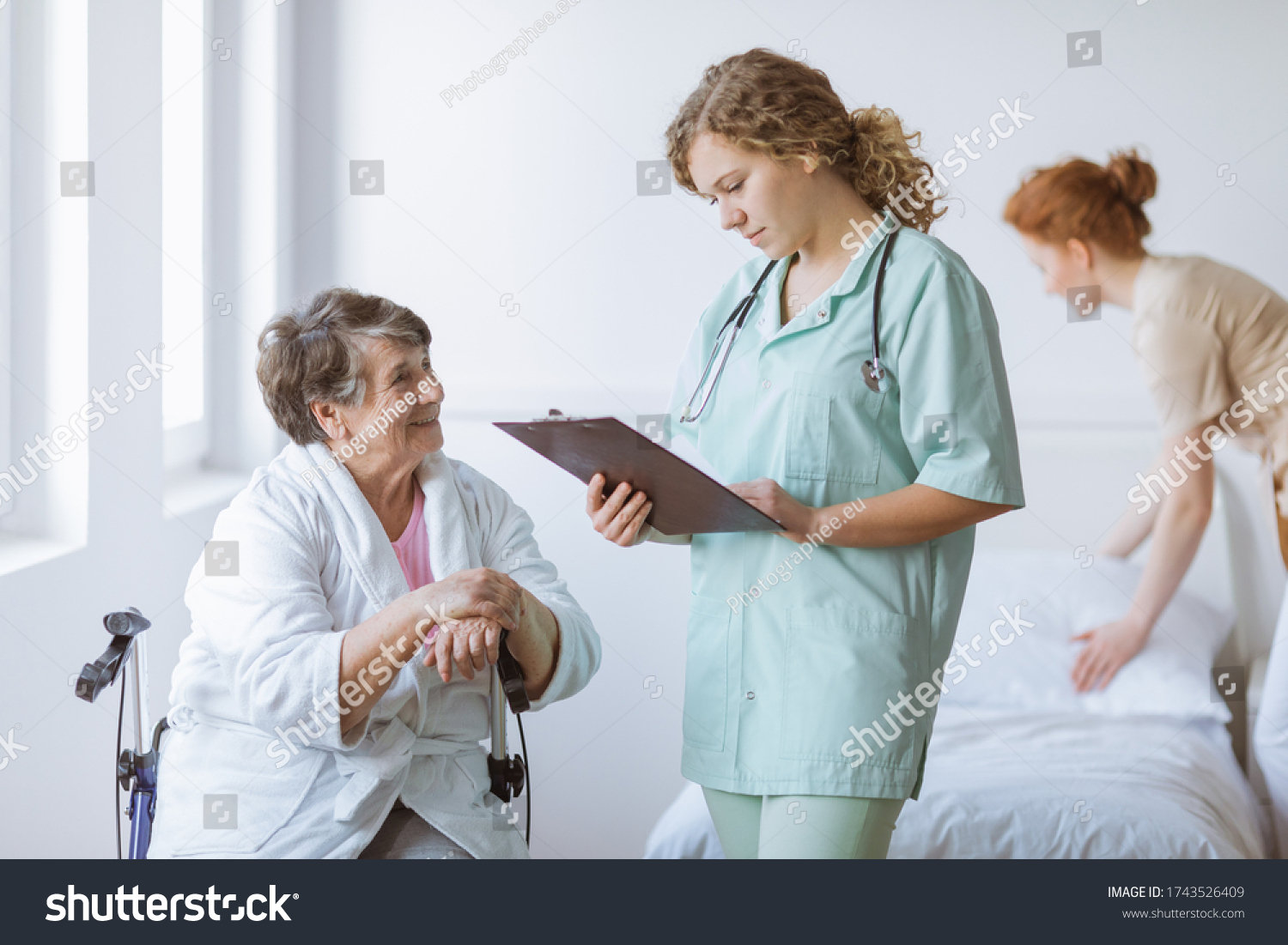Young Doctor Prescribing Medication Older Disabled Stock Photo ... Young Doctor Prescribing Medication Older Disabled Stock Photo ...