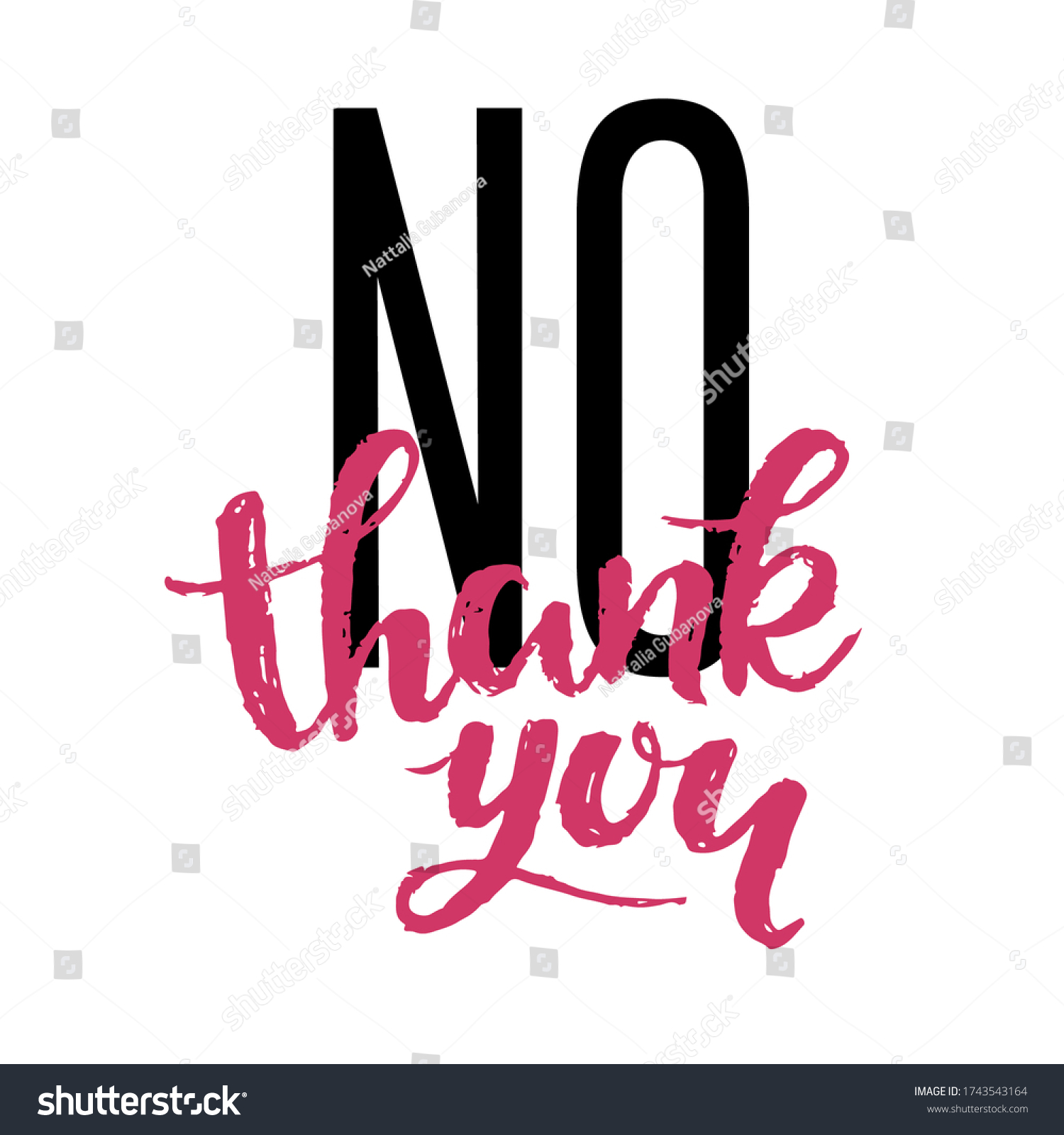Vektor Stok No Thank You Vector Illustration Hand Tanpa Royalti 1743543164 Shutterstock