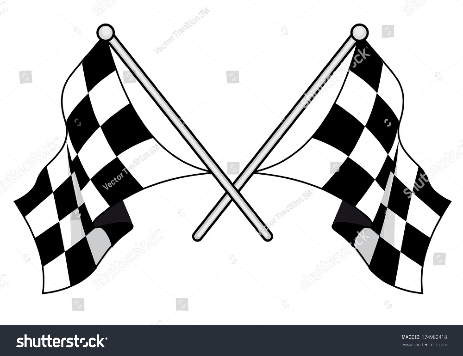 Crossed Black White Checkered Flags Logo Stock Vector (Royalty Free ... Crossed Black White Checkered Flags Logo Stock Vector (Royalty Free ...