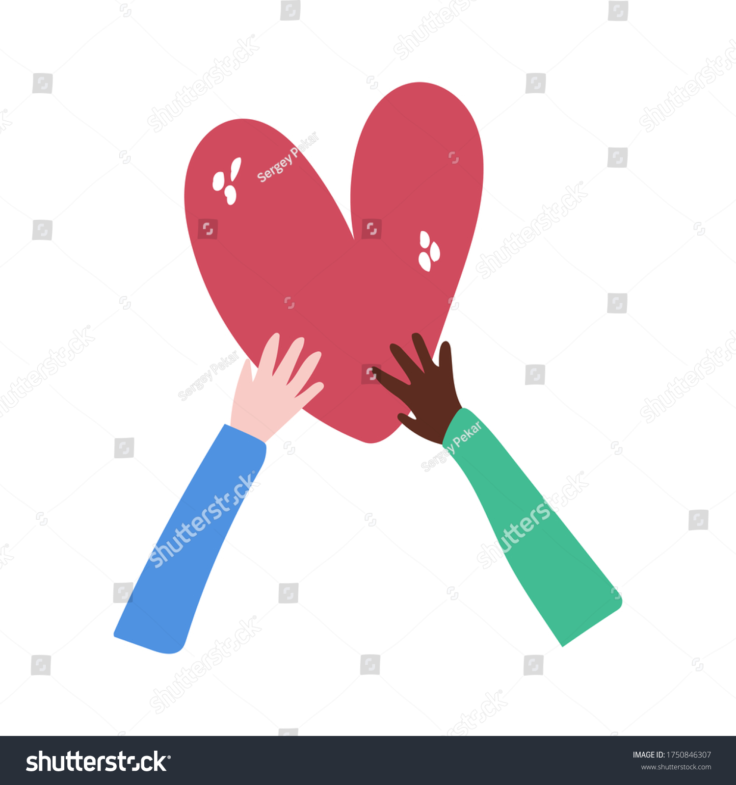 Two Hands Holding Heart Isolated On Stock Vector Royalty Free